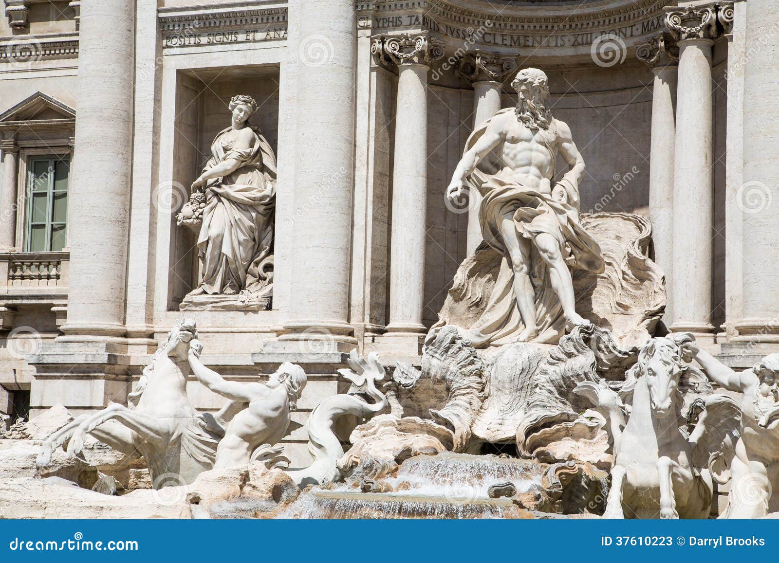 Neptune Closeup on Trevi stock image. Image of roman - 37610223