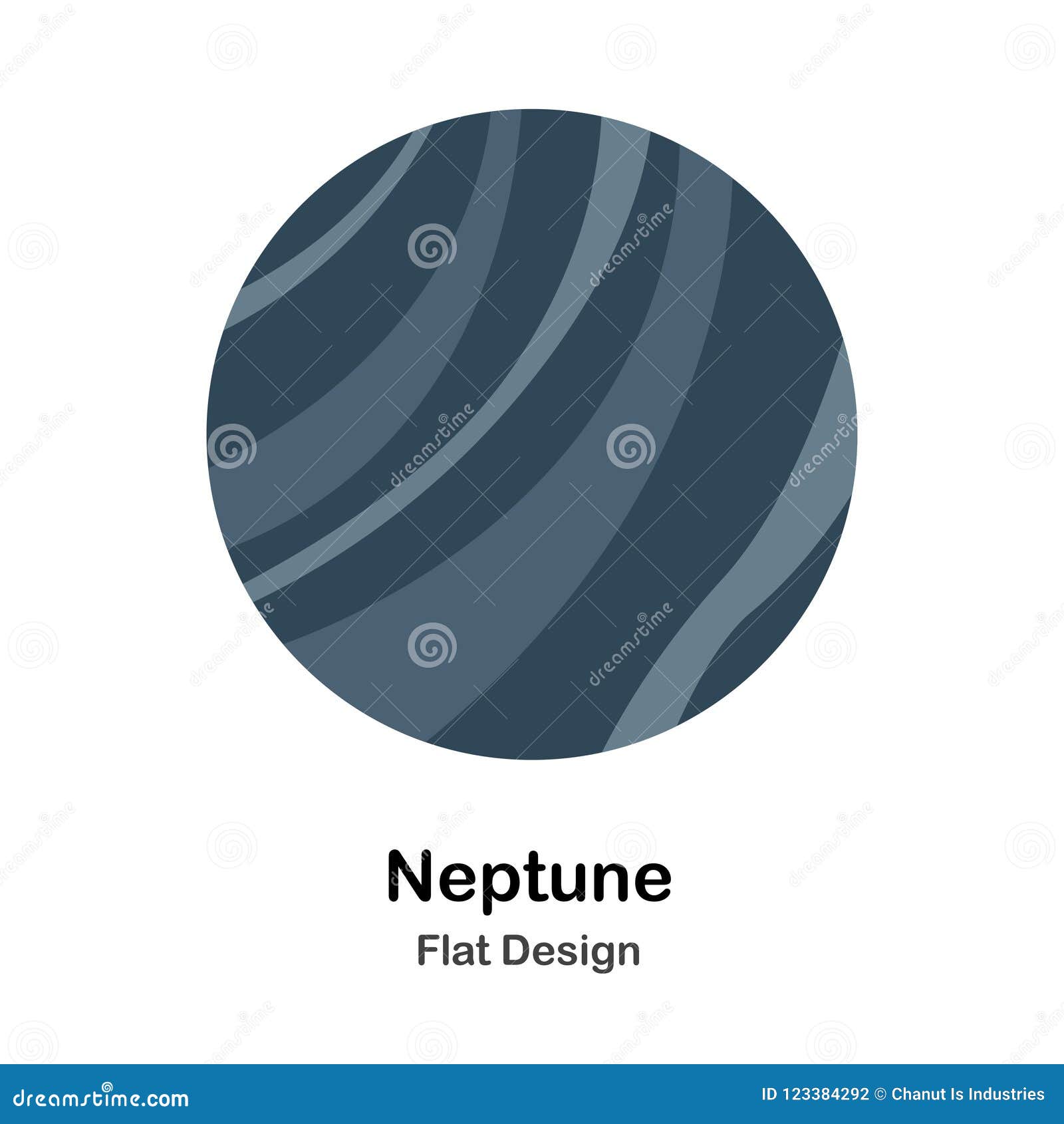 Neptune Flat Illustration stock vector. Illustration of astronomy ...