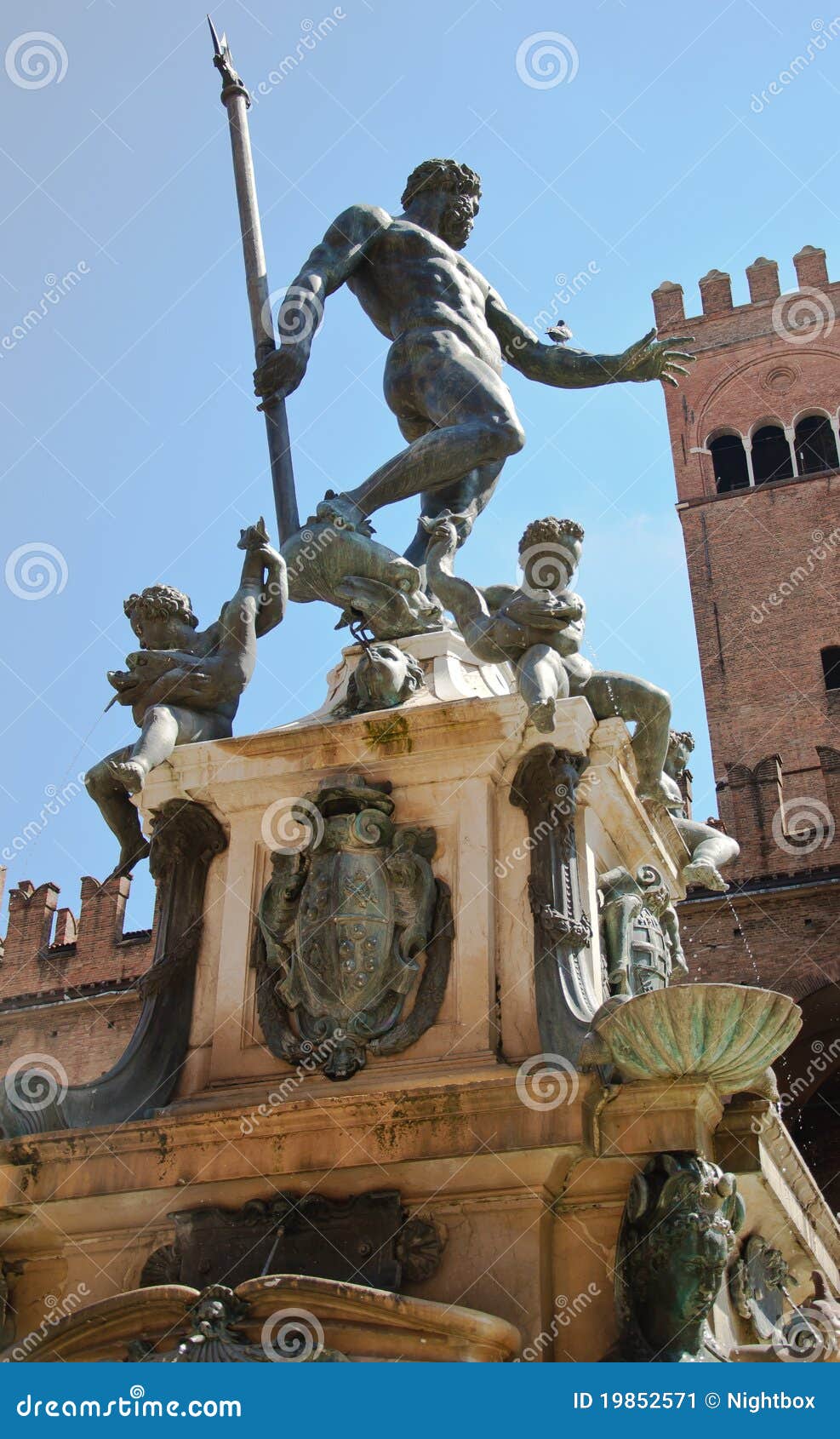 Neptune fountain, Bologna stock image. Image of italy - 19852571