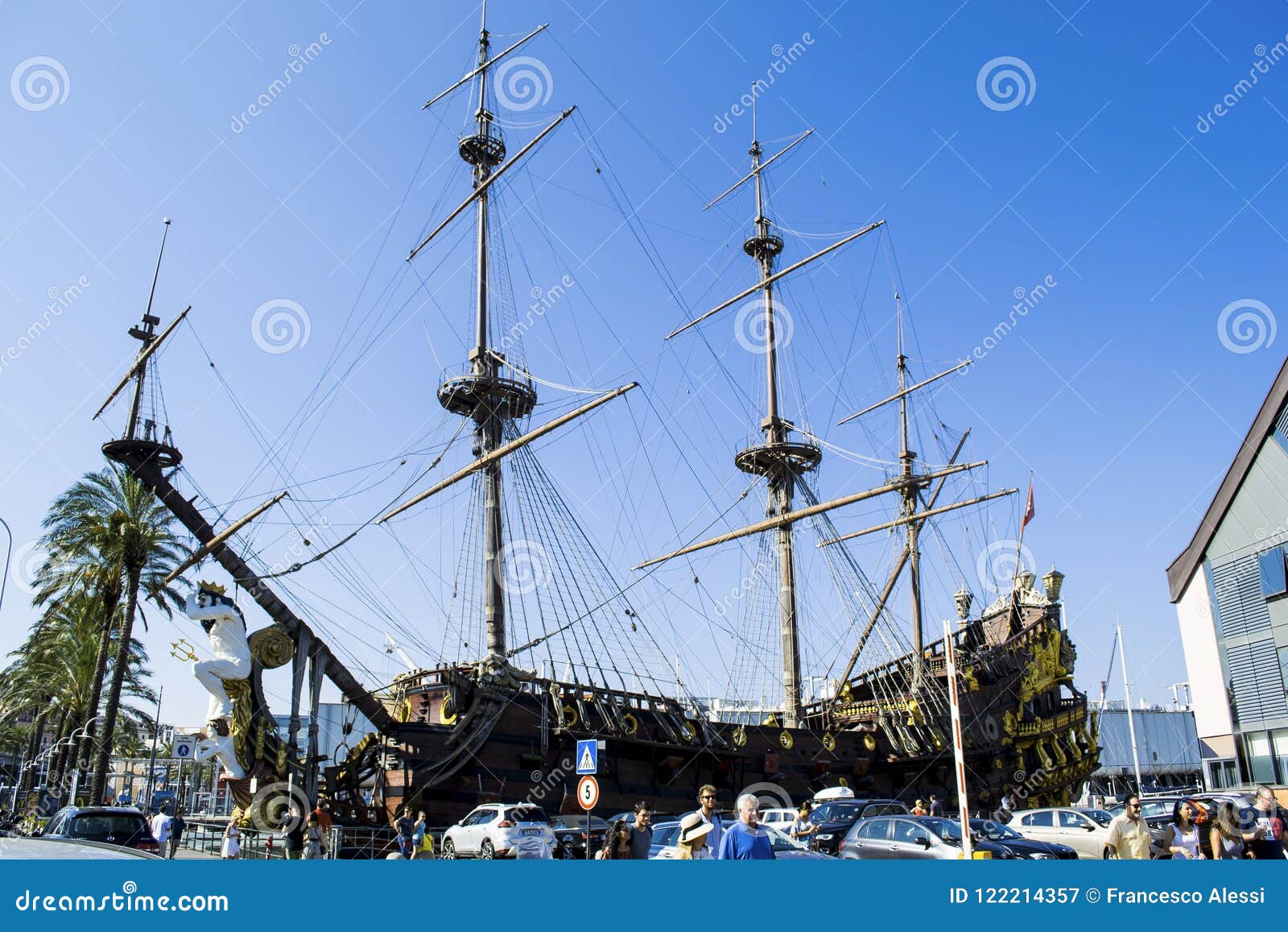 Neptune Galeon in the Port of Genova Italy Editorial Photography ...