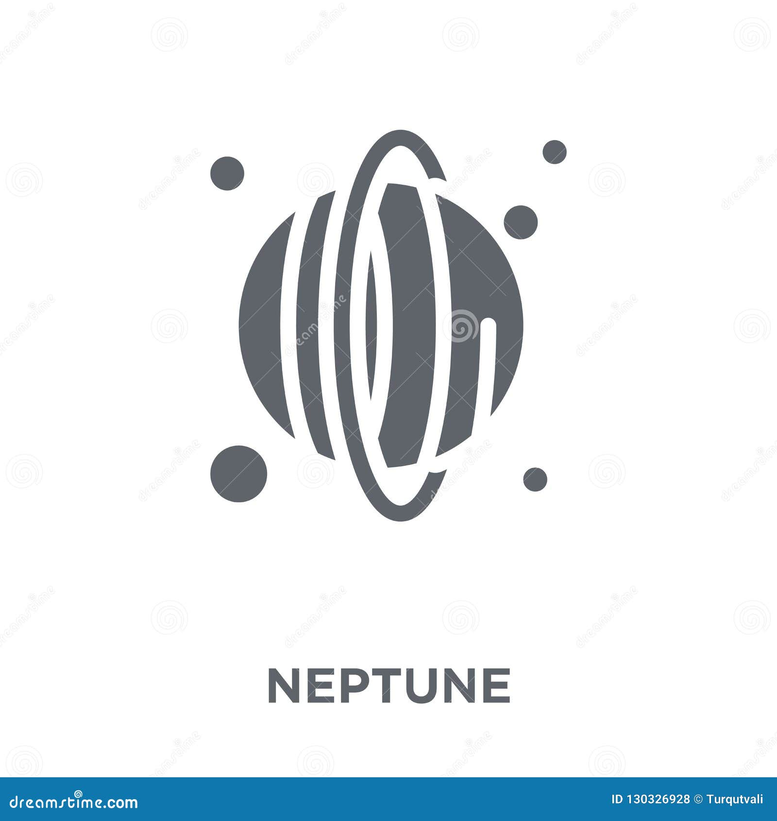 Neptune Icon In Cartoon Style Isolated On White Background. Planets ...