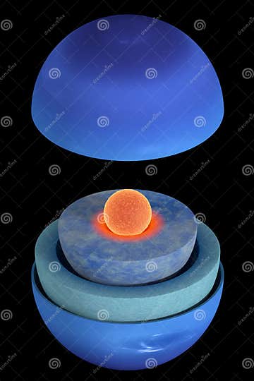 Neptune Inner Structure for Science Stock Illustration - Illustration ...