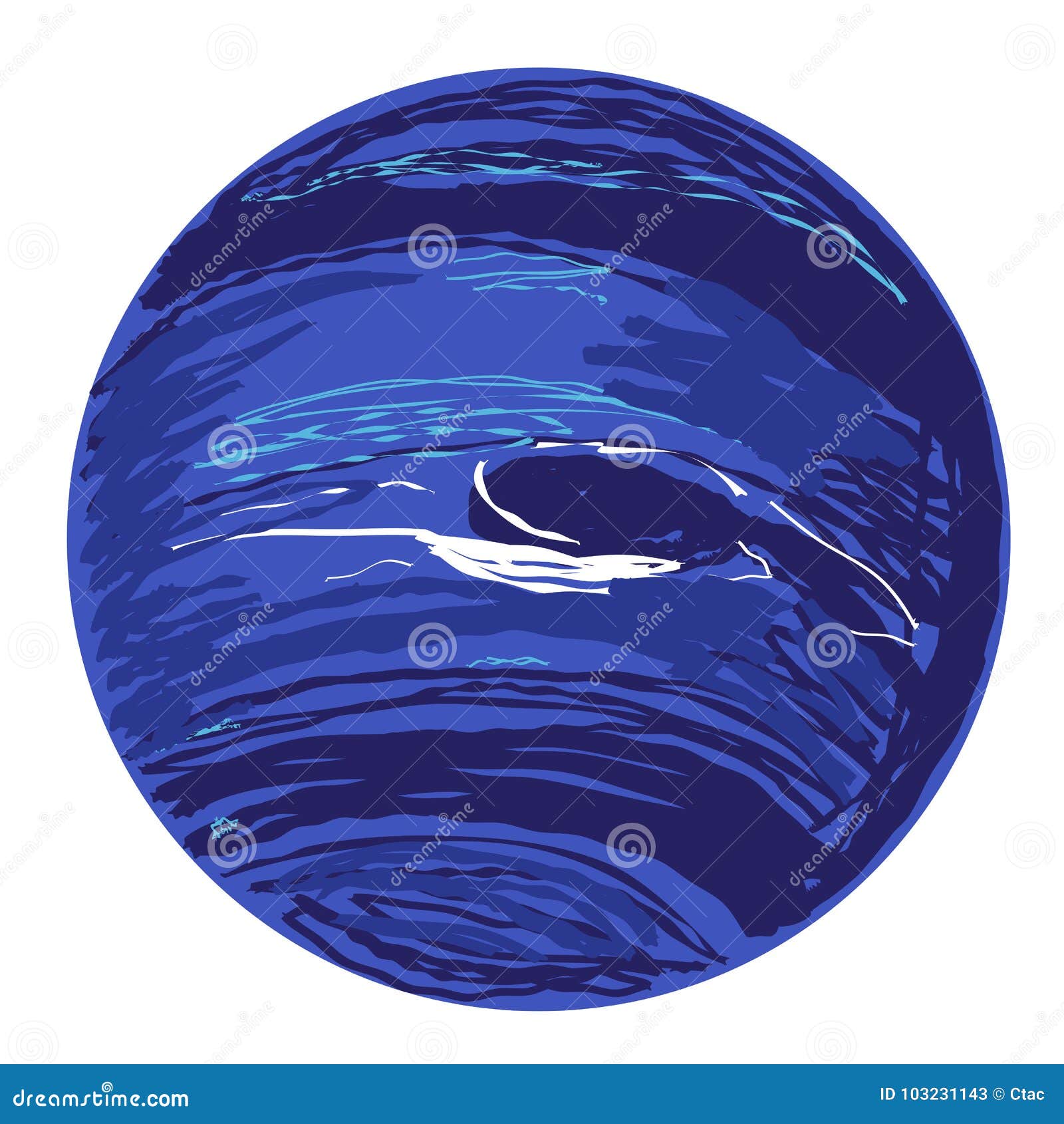 Neptune planet doodle stock illustration. Illustration of drawn - 103231143
