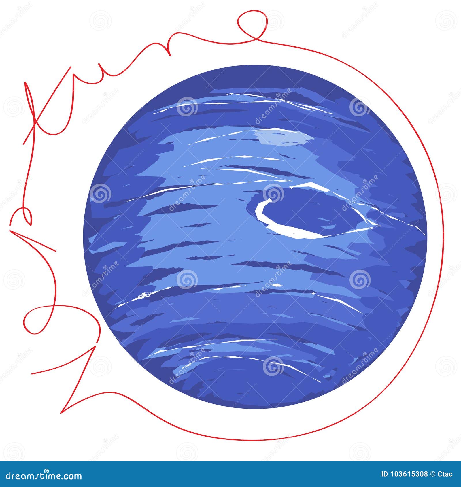 Neptune Planet Doodle with Text Stock Illustration - Illustration of ...