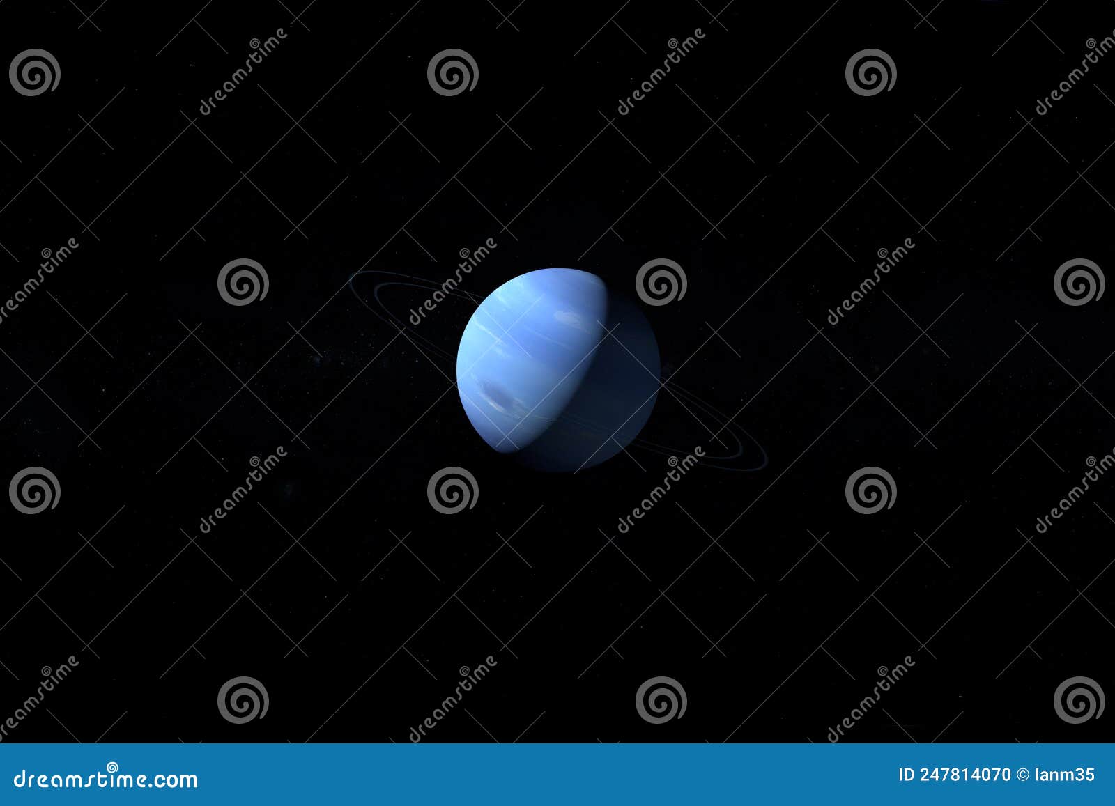 Neptune Planet and Her Rings in the Outer Space Stock Illustration ...