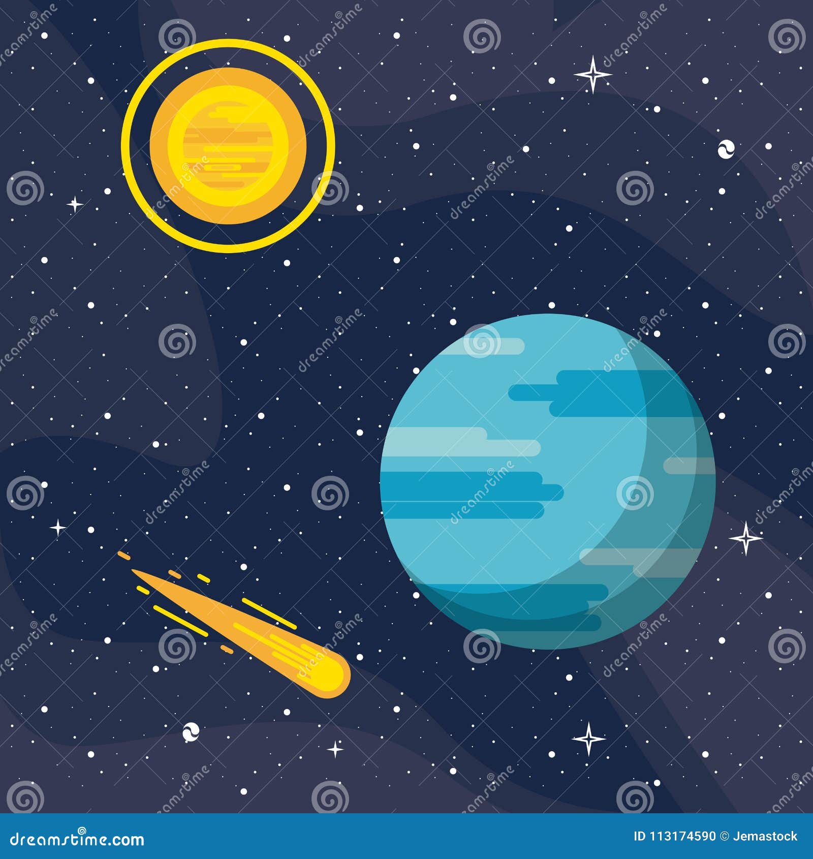 Neptune Planet of Milky Way Stock Vector - Illustration of explosion ...