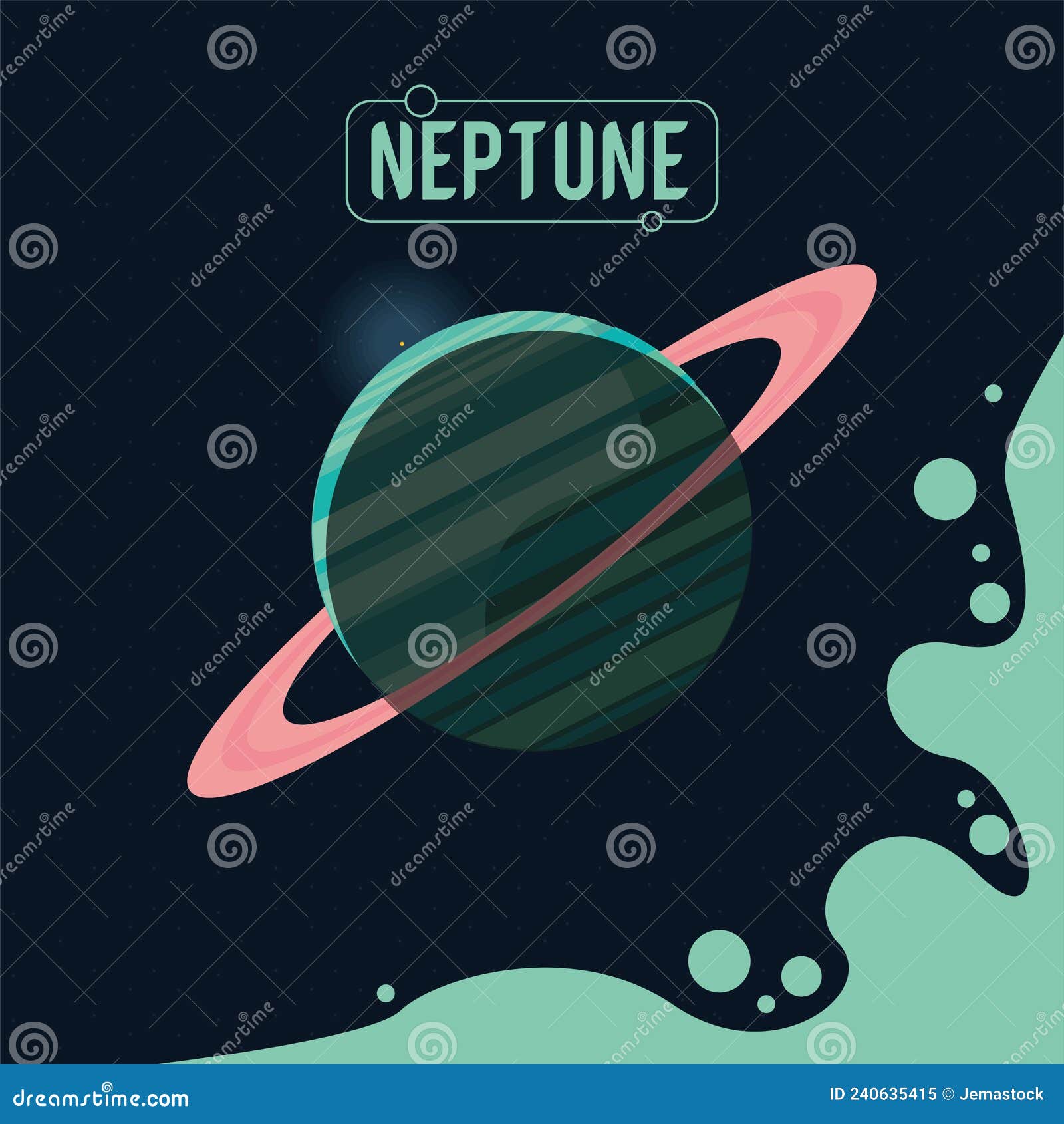Neptune planet and name stock vector. Illustration of universe - 240635415