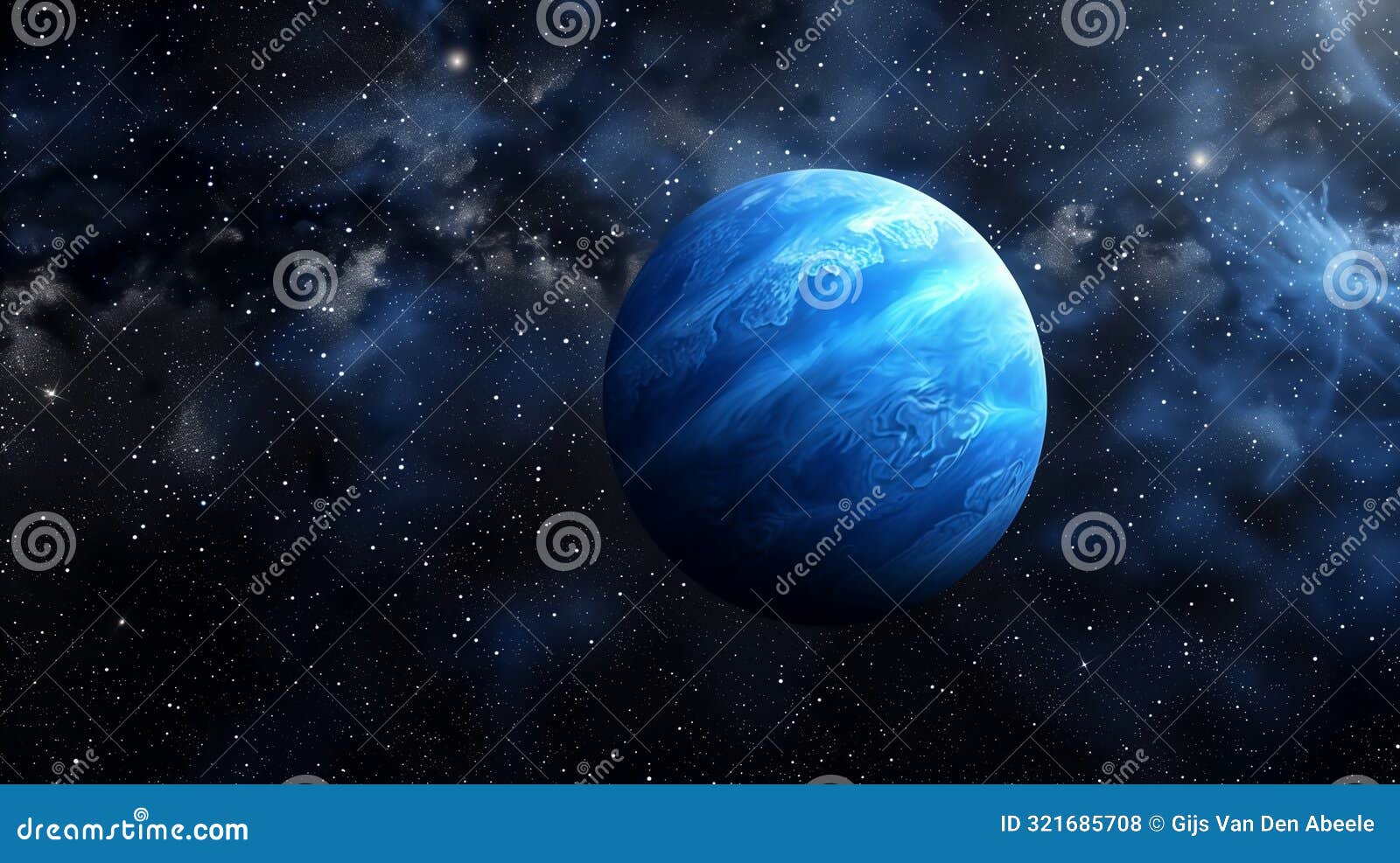 Neptune Planet in Space Realistic Render Stock Illustration ...