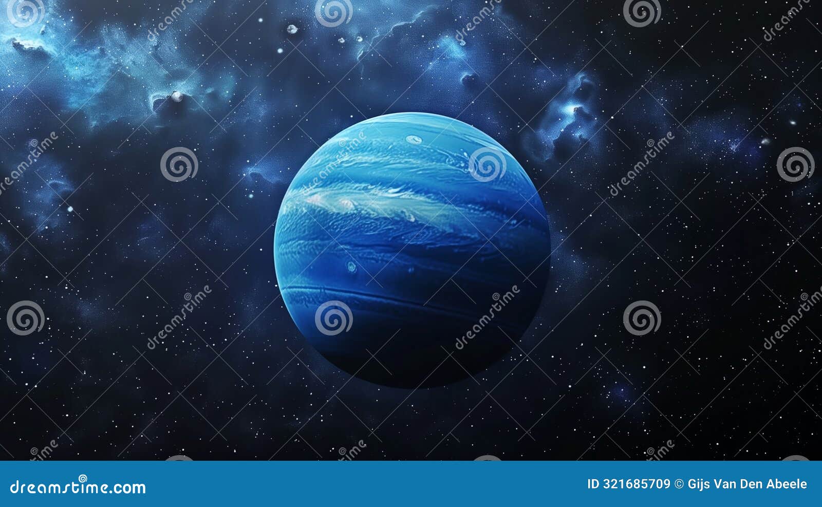 Neptune Planet in Space Realistic Render Stock Illustration ...