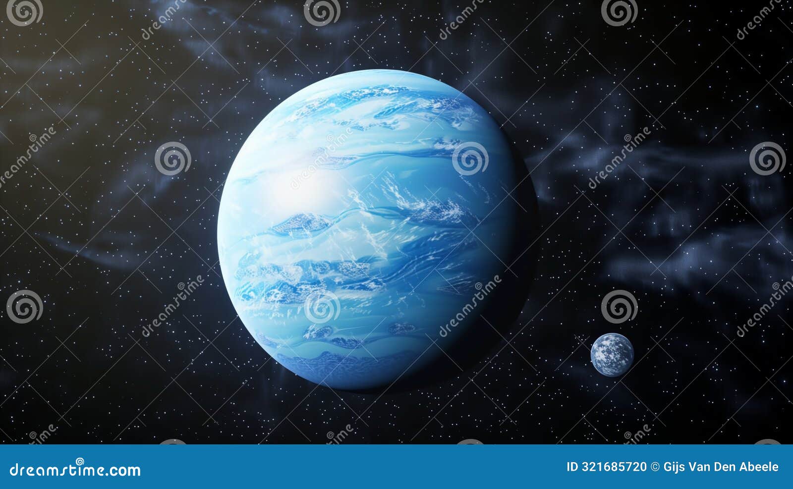 Neptune Planet in Space Realistic Render Stock Illustration ...