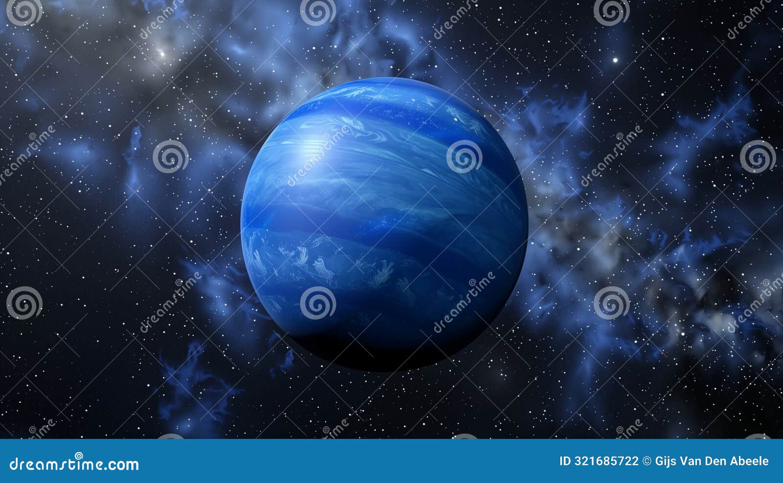 Neptune Planet in Space Realistic Render Stock Illustration ...