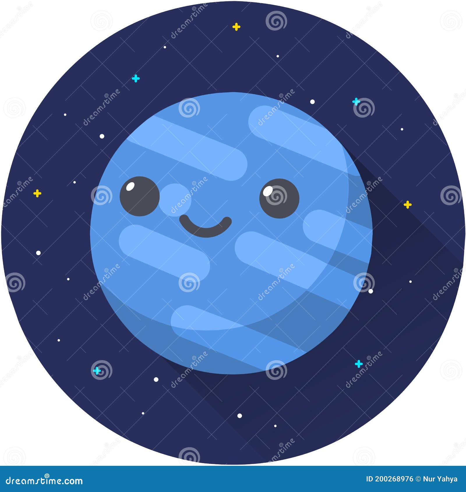 Neptune Planet Vector Icon Illustration. Planet Icon, Flat Vector ...