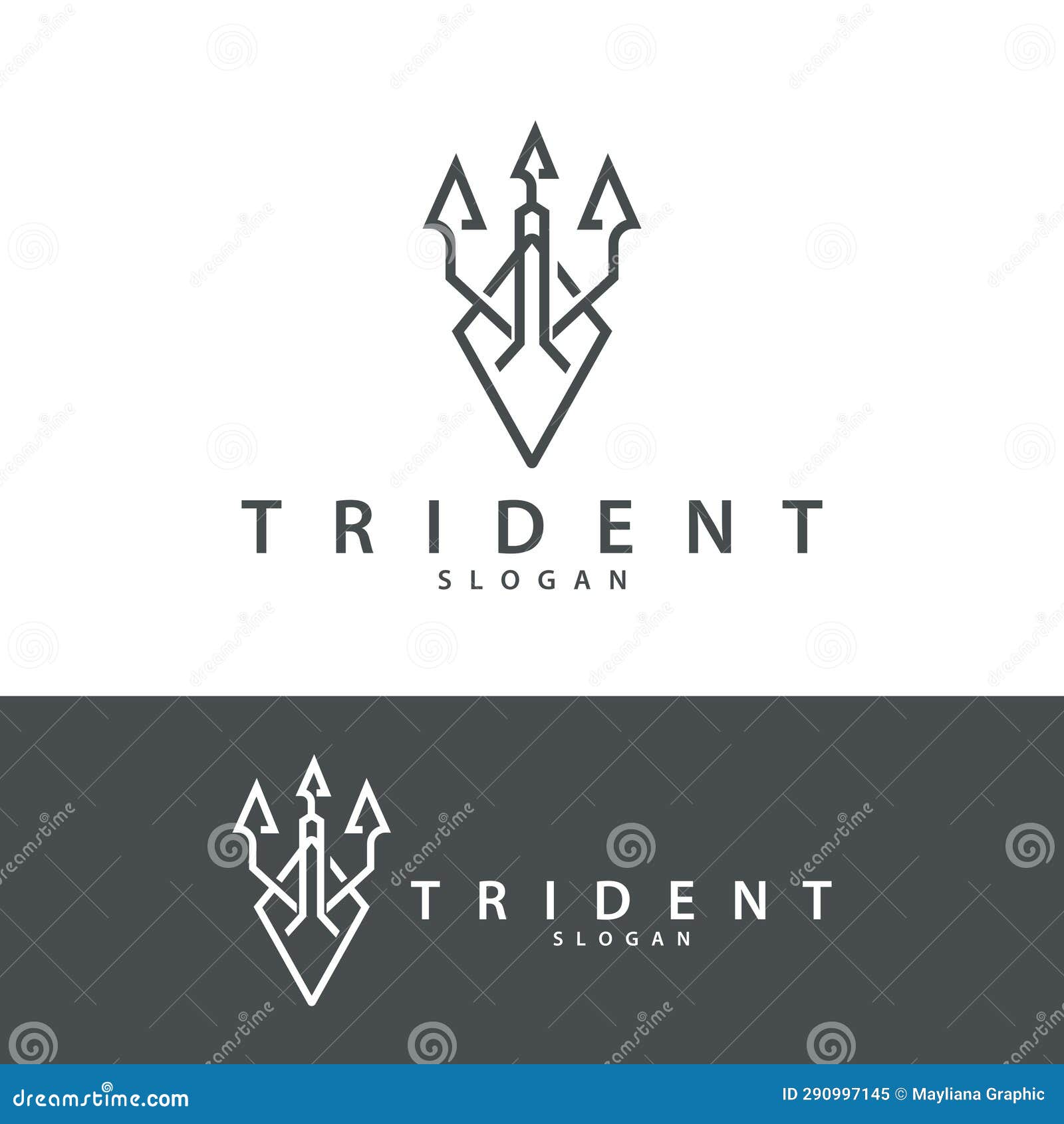 Neptune Poseidon Trident Logo, Spear Simple Vintage Template Design ...