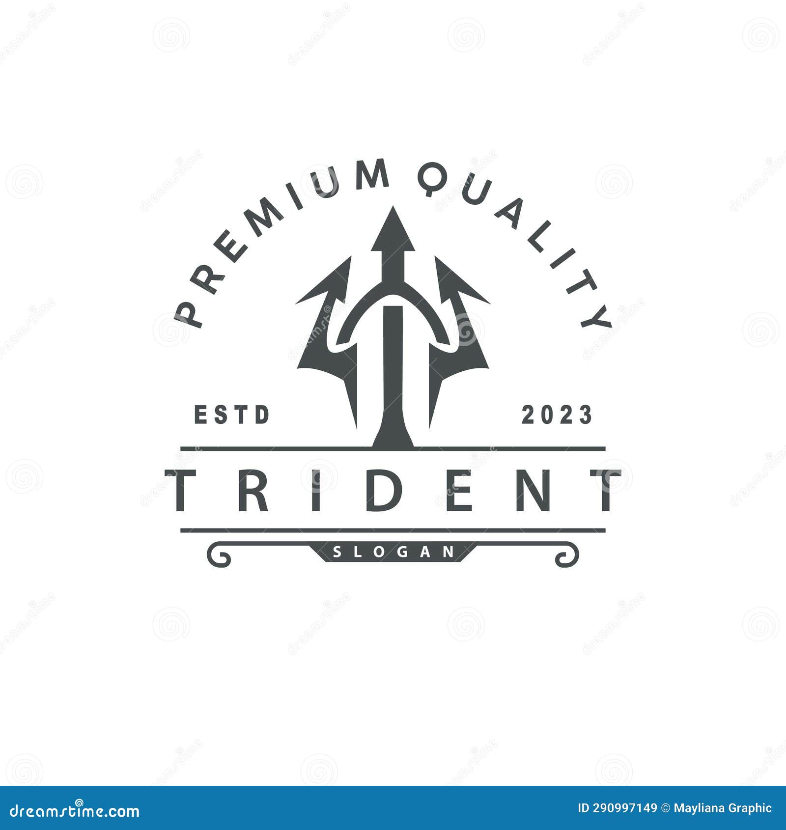 Neptune Poseidon Trident Logo, Spear Simple Vintage Template Design ...