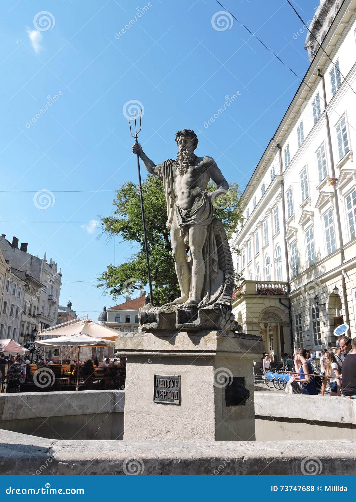Neptune statue, Ukraine editorial stock photo. Image of monument - 73747688