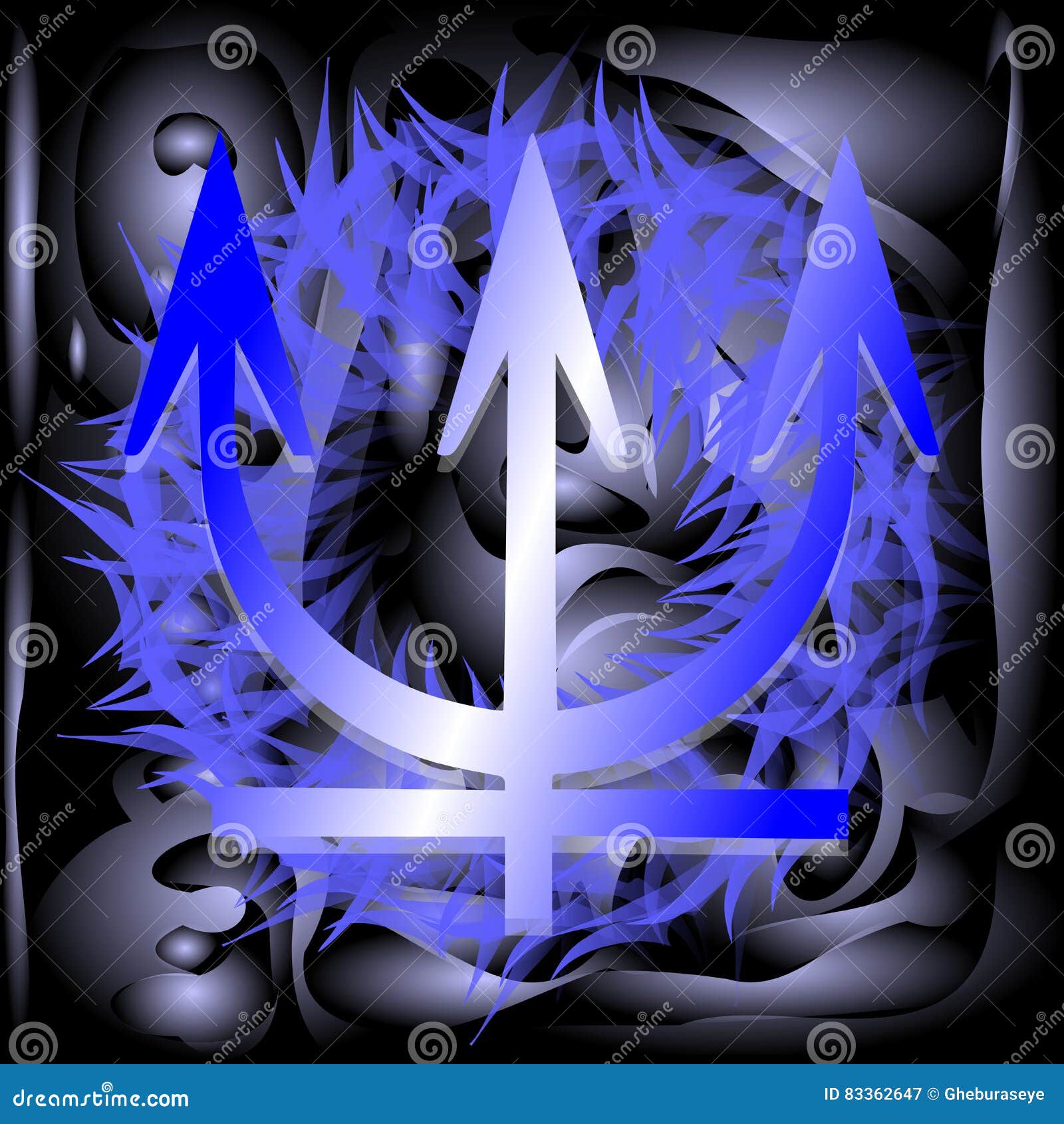 Neptune Symbol on an Abstract Background. Stock Vector - Illustration ...