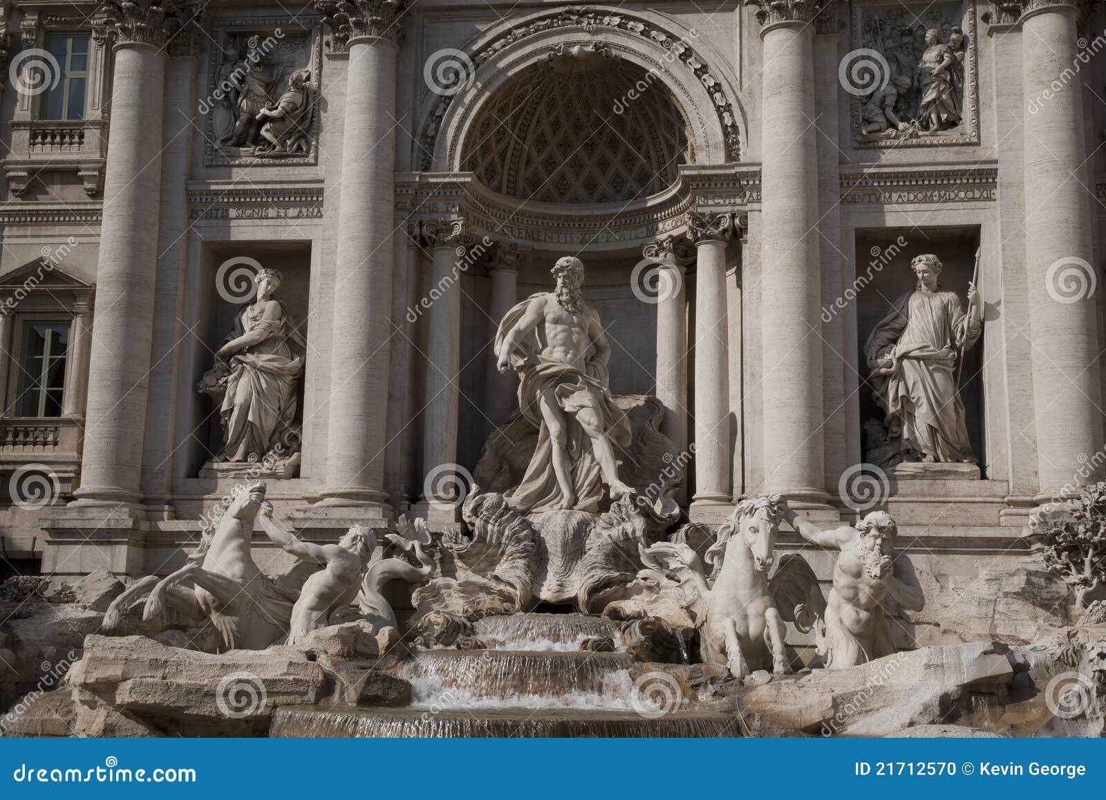Neptune on Trevi Fountain, Rome Stock Photo - Image of sculpture, trevi ...