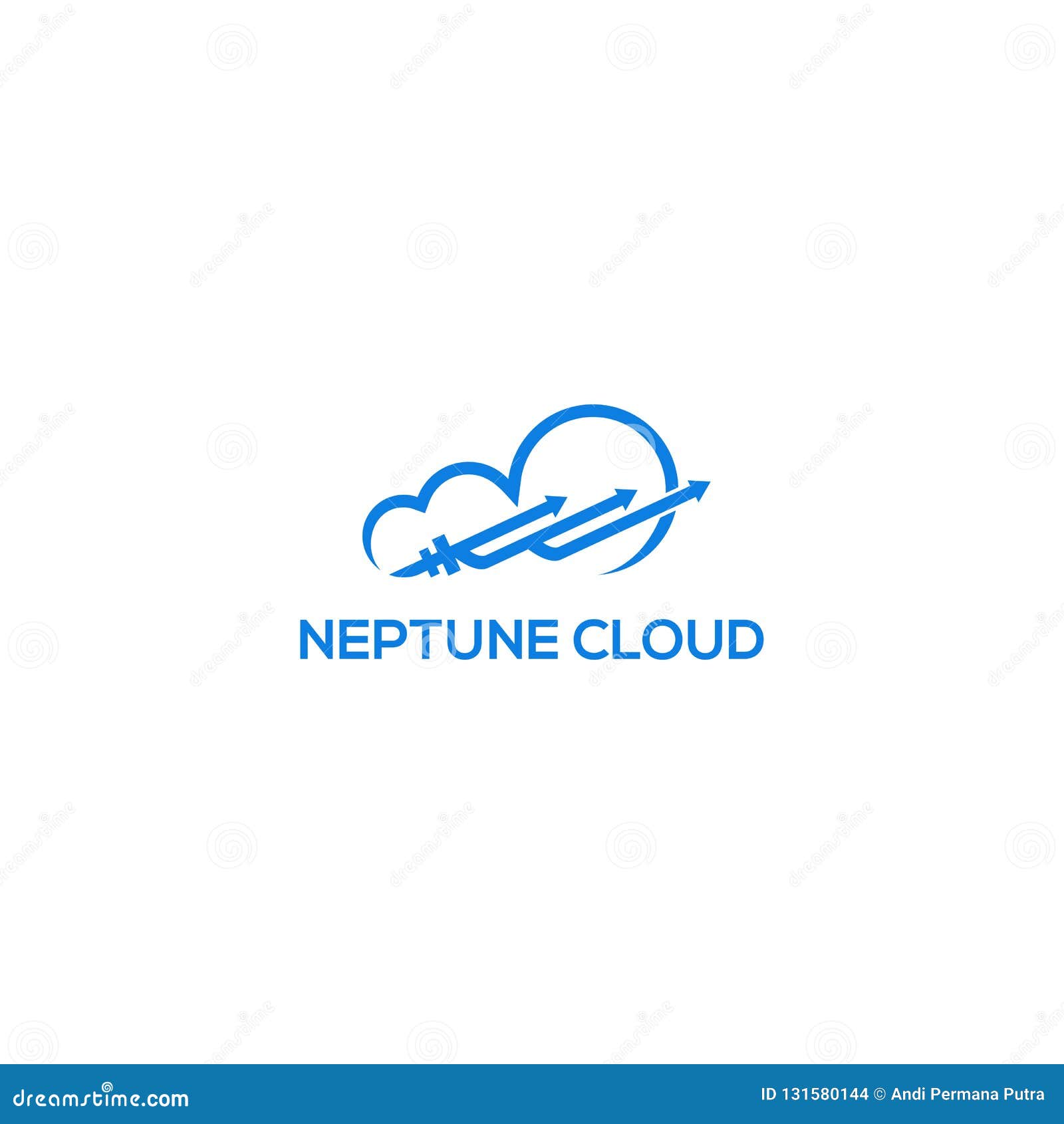 Neptune Trident Cloud Logo Vector Stock Vector - Illustration of ...