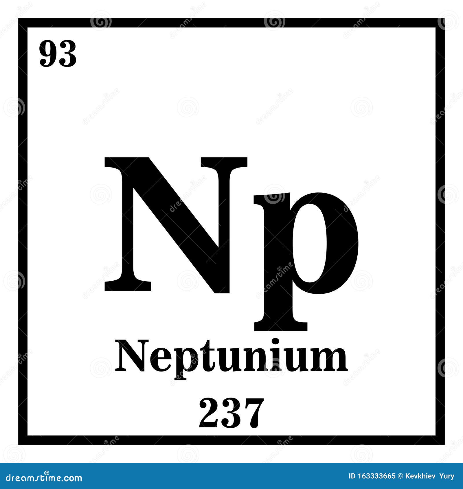 Neptunium Periodic Table of the Elements Vector Illustration Eps 10 ...