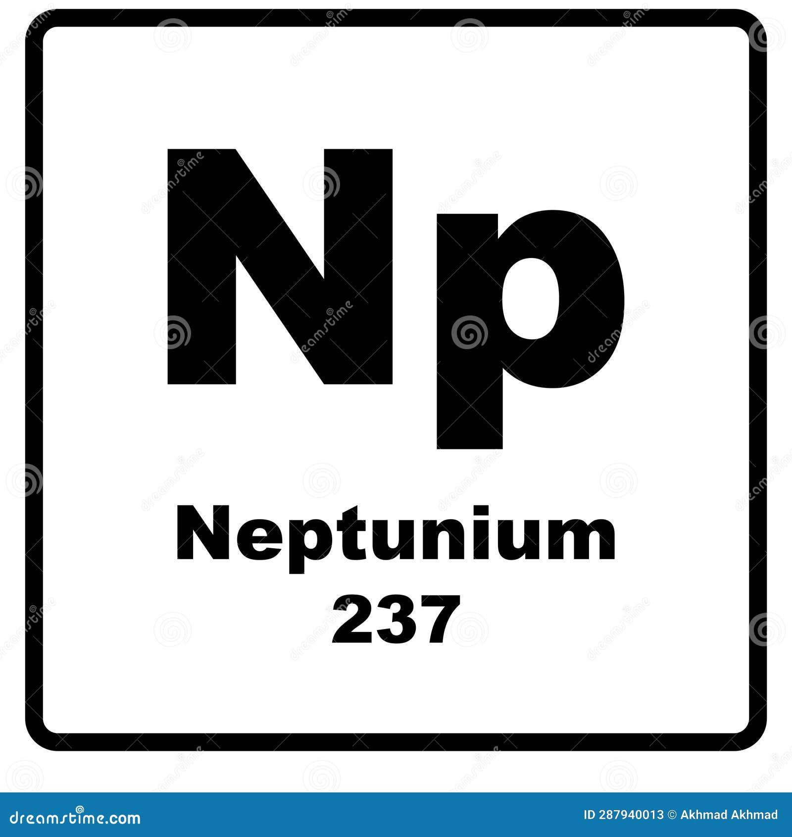 Neptunium Symbol Chemical Element Periodic Table. Atomic Education ...