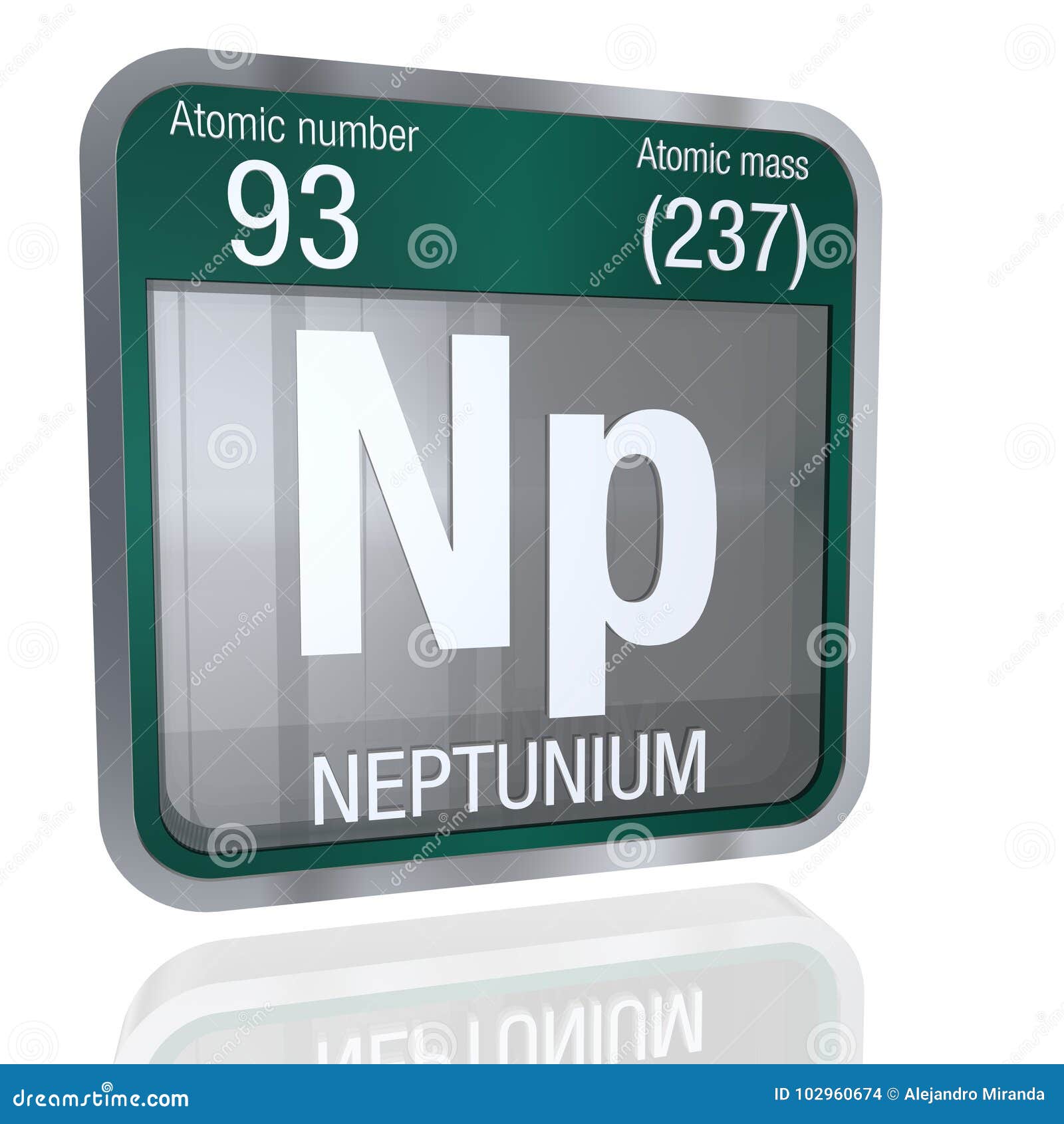 Neptunium Symbol. Sign Neptunium With Atomic Number And Atomic Weight ...