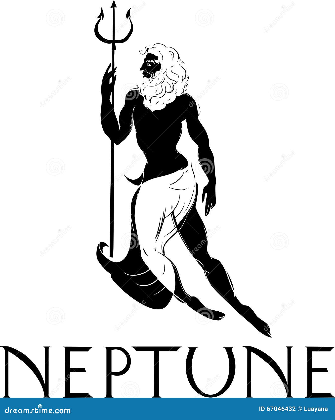 Neptuno ilustración del vector. Ilustración de dios, griego - 67046432