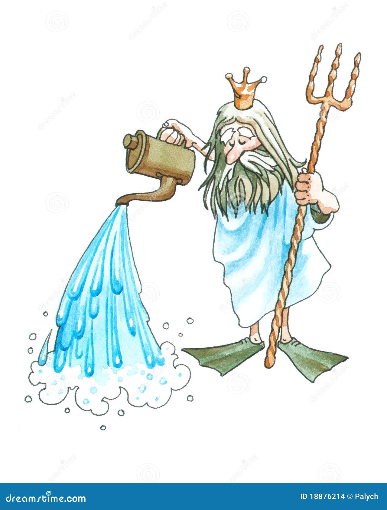 Neptunus (Poseidon) stock illustratie. Illustration of oceaan - 18876214