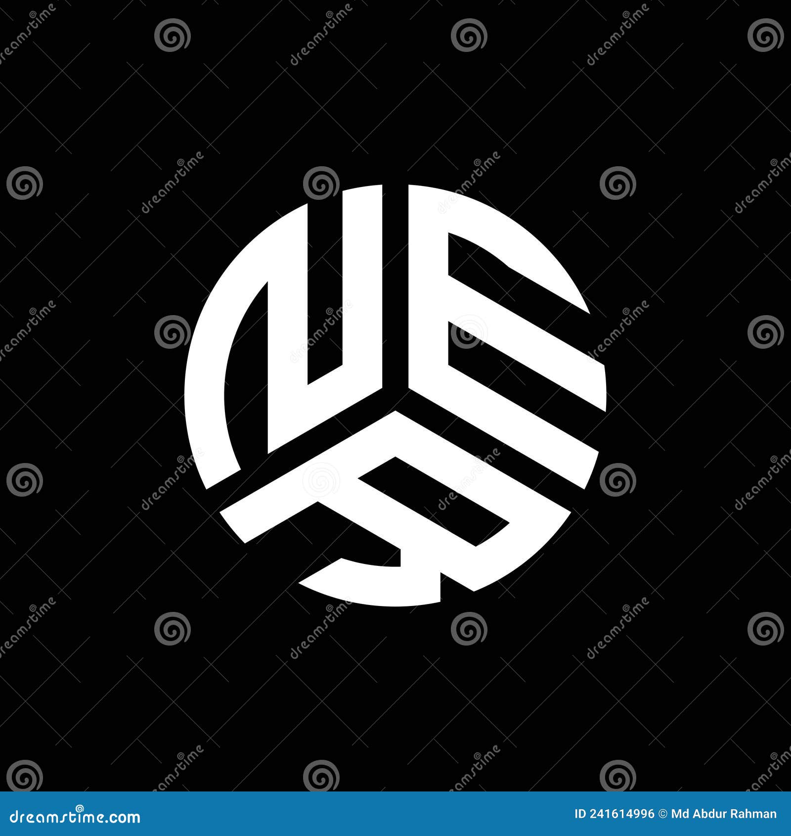 NER Letter Logo Design on Black Background. NER Creative Initials ...