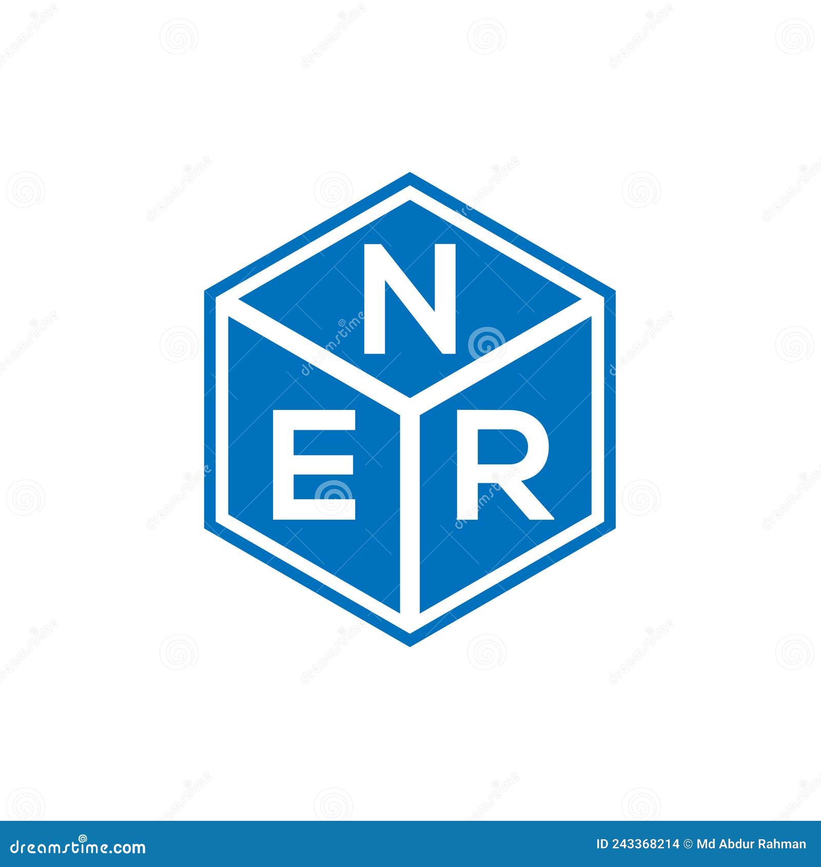 NER Letter Logo Design on Black Background. NER Creative Initials ...