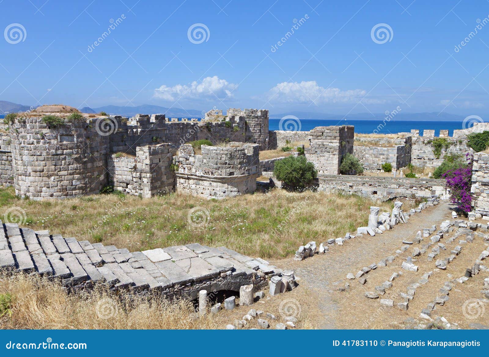 Nerantzia Castle at Kos Island, Greece Stock Photo - Image of ...