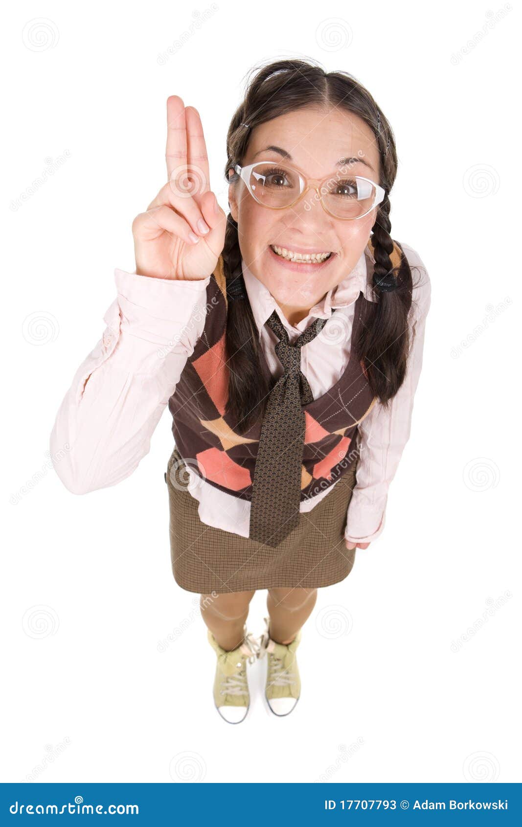 Nerd stock image. Image of casual, black, female, expression - 17707793