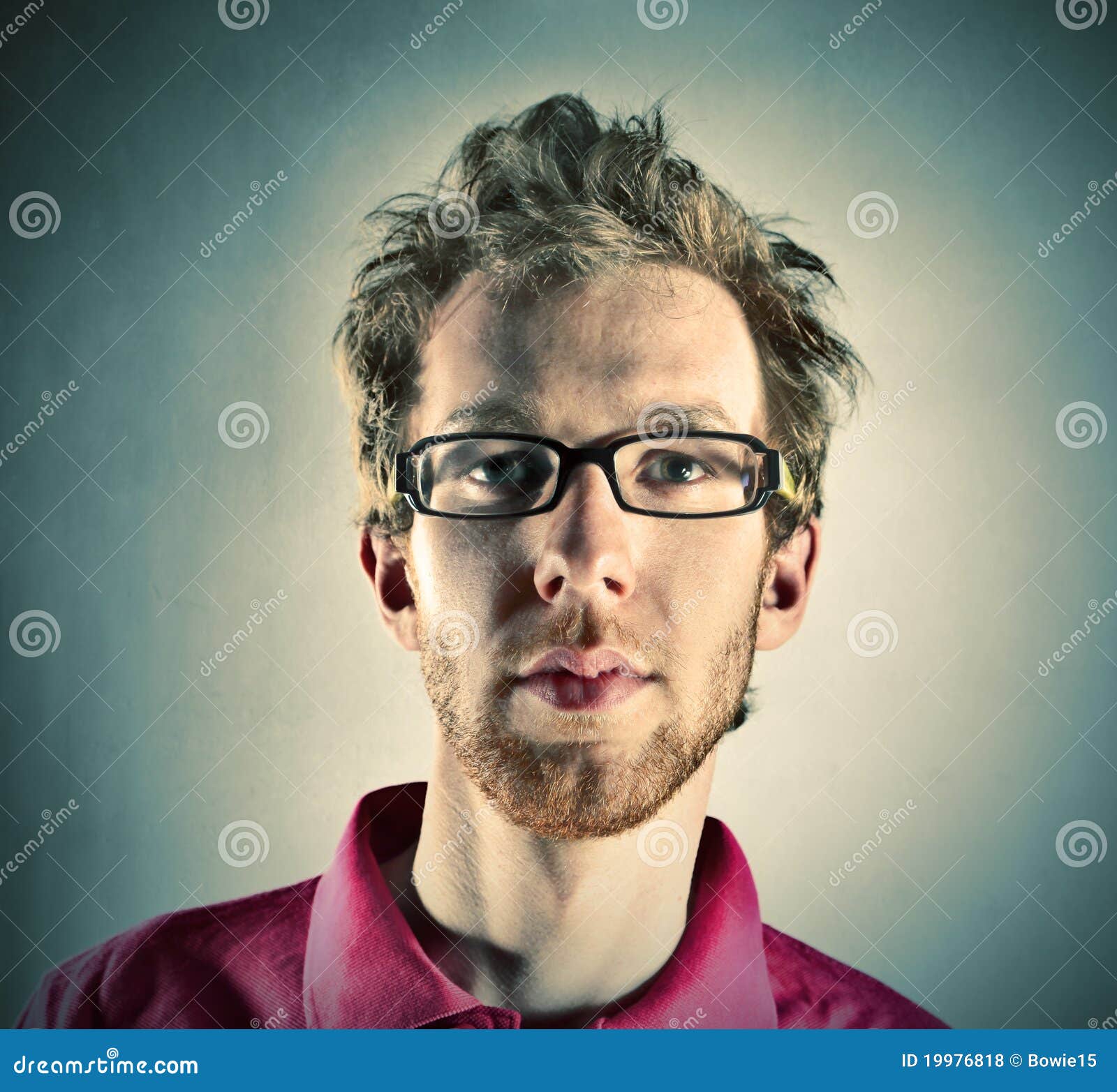 Nerd stock photo. Image of glasses, beard, color, expressionist - 19976818