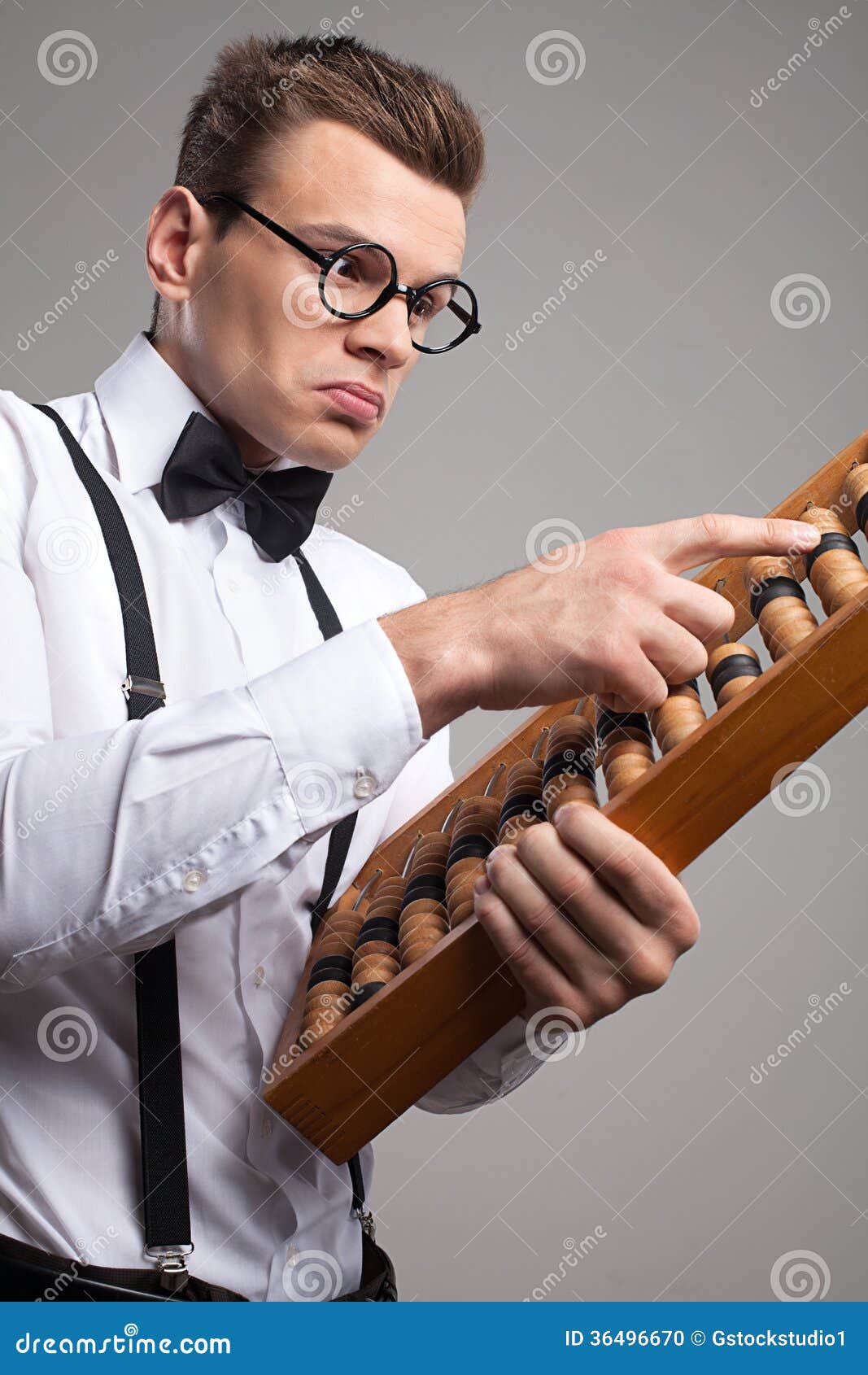 Nerd with abacus. stock photo. Image of calculator, counting - 36496670