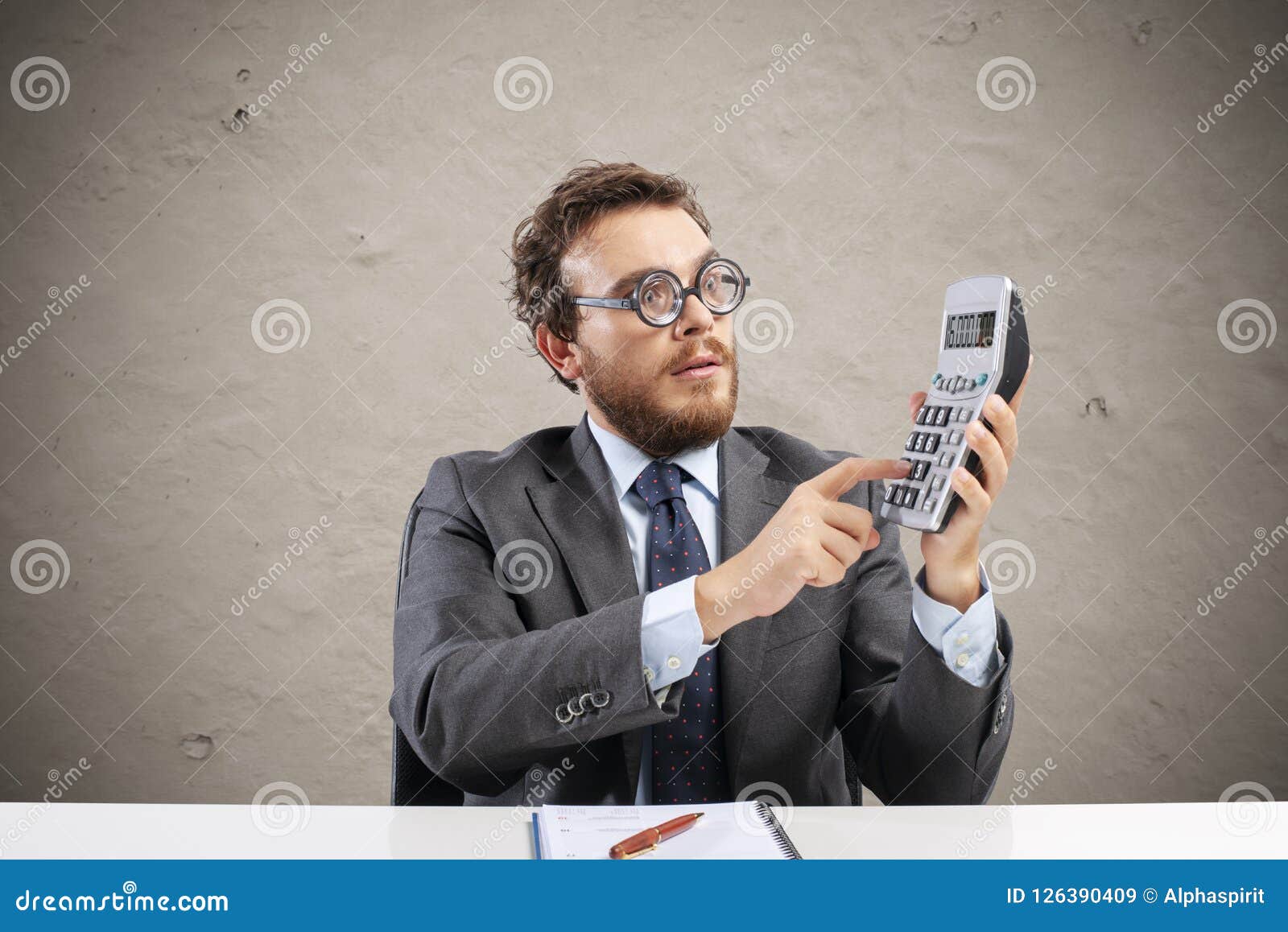 Nerd Accountant Does Calculation of Company Revenue Stock Image - Image ...