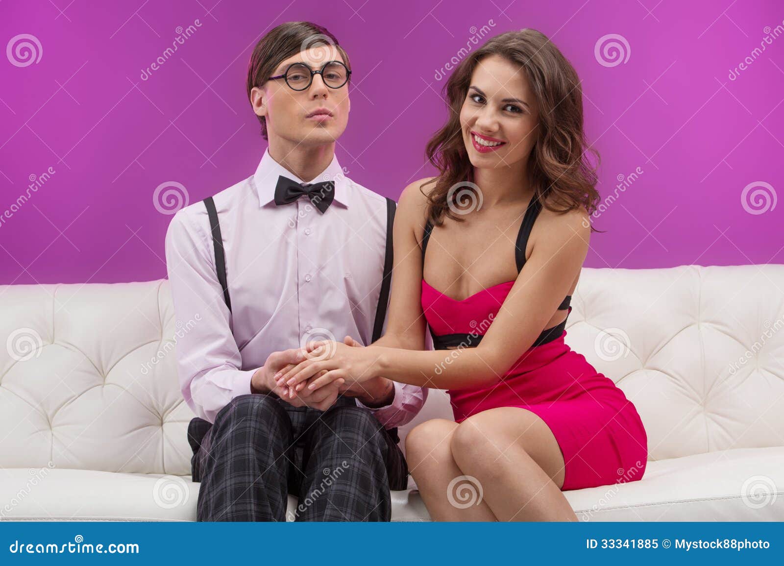 Nerd And Beauty Stock Image Image Of Background Holding 33341885