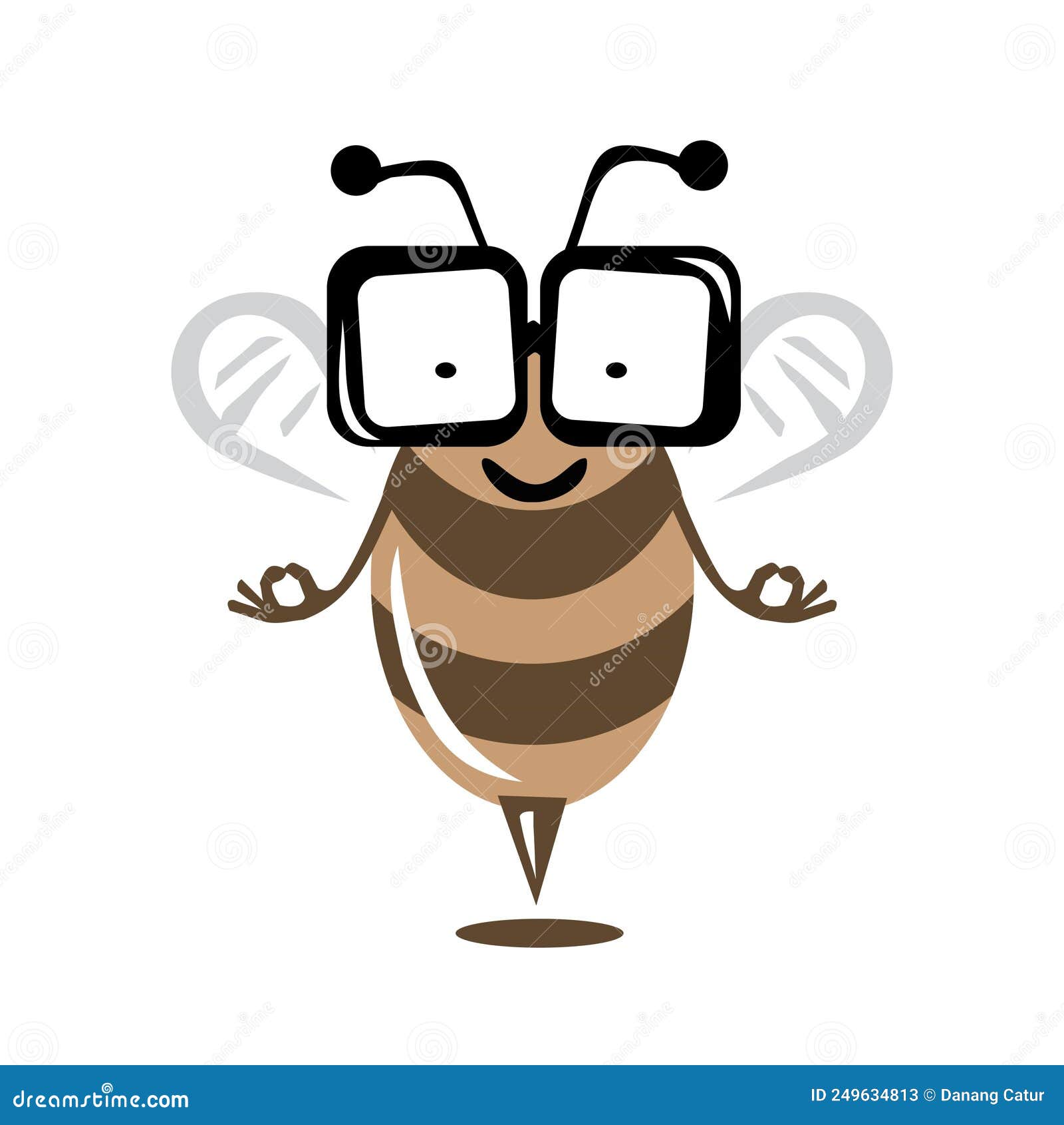 Nerd Bee Yoga Pose Vector Logo Stock Vector - Illustration of icon ...