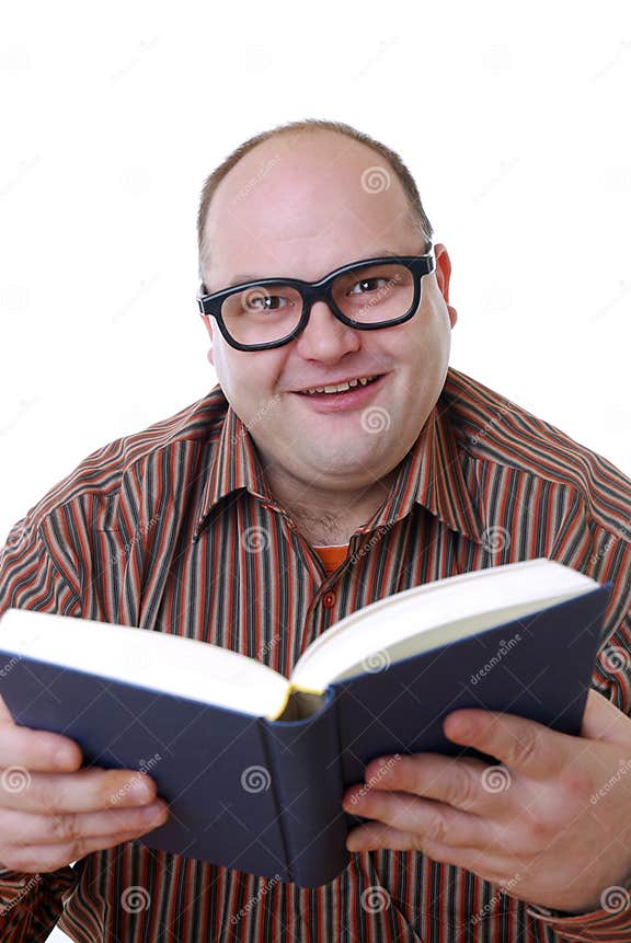 Nerd with book stock photo. Image of inform, happy, businessman - 17289160