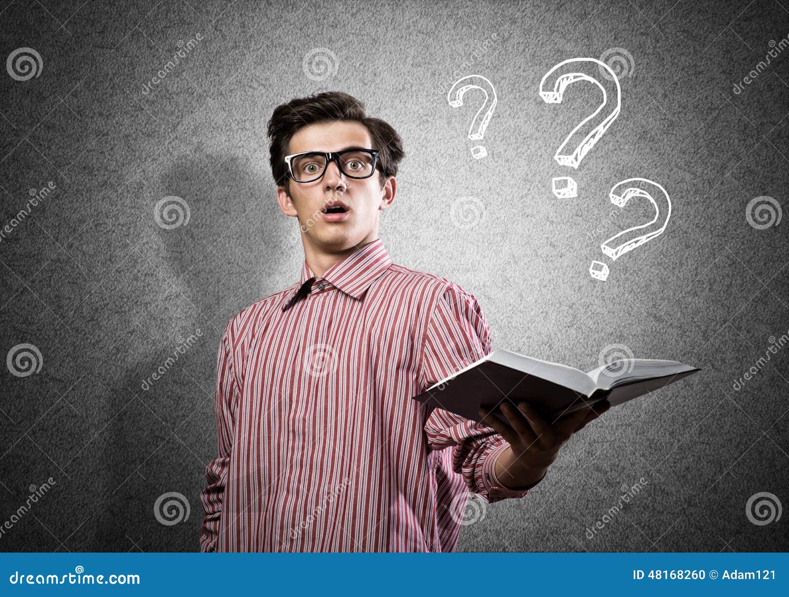 Nerd with book stock photo. Image of humor, people, interesting - 48168260