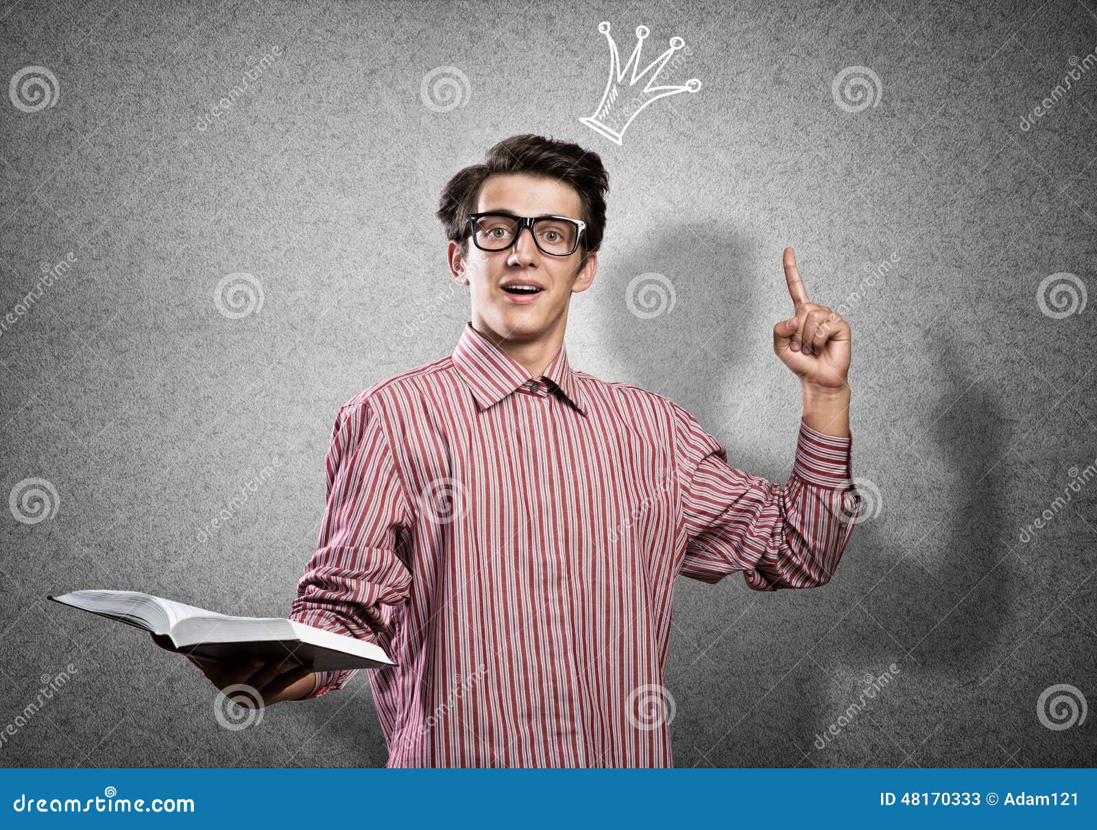 Nerd with book stock image. Image of book, male, educational - 48170333