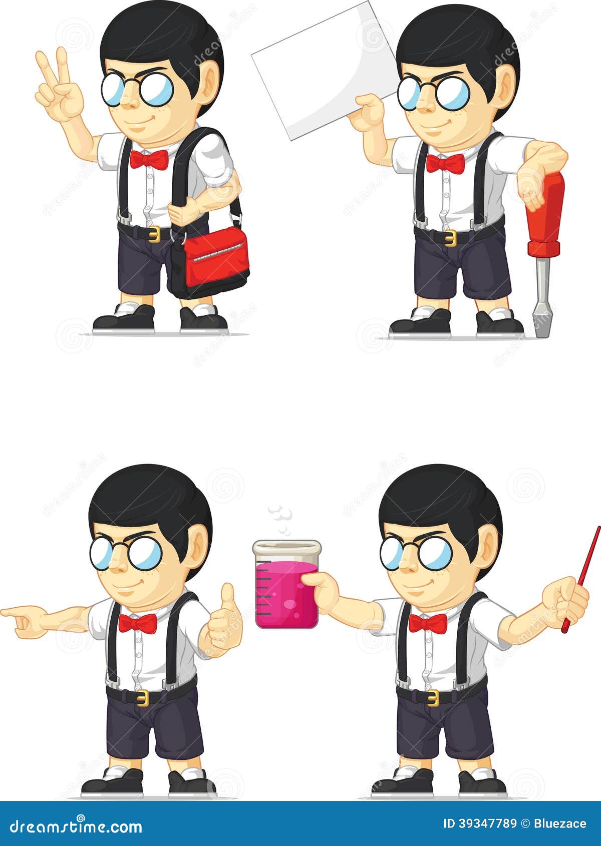 Nerd Boy Customizable Mascot 10 Stock Vector - Illustration of copy ...
