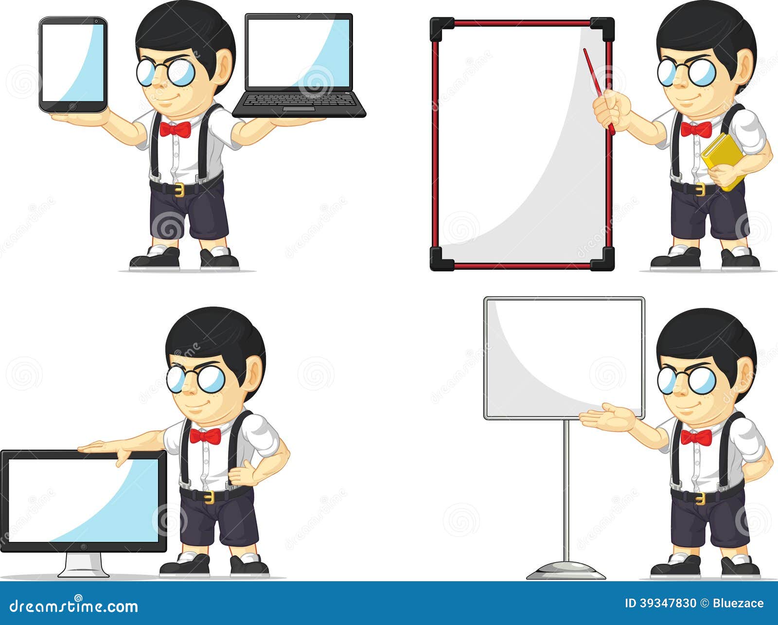 Nerd Boy Customizable Mascot 20 Stock Vector - Illustration of male ...