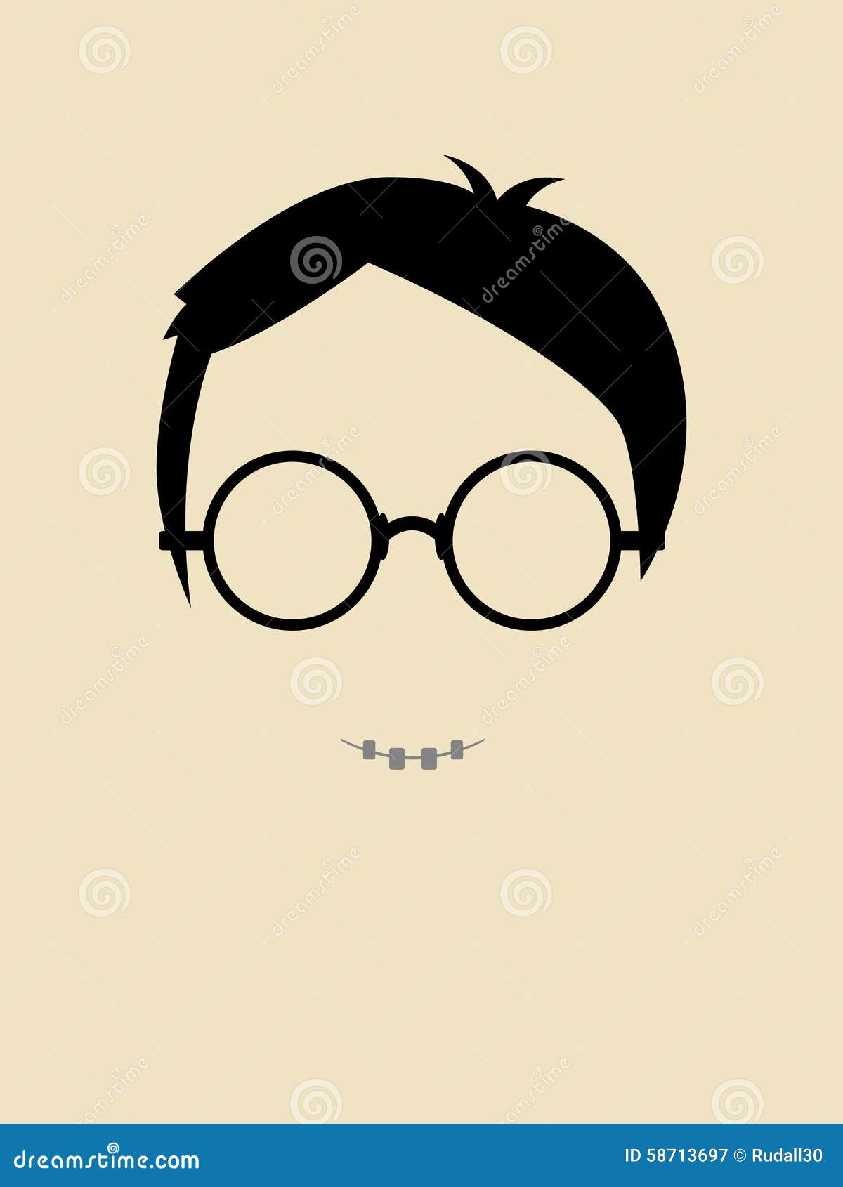 Nerd Boy stock vector. Illustration of wire, face, braces - 58713697