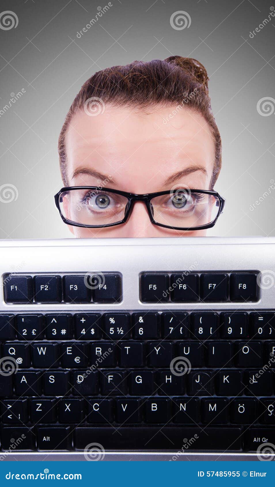 Nerd Businessman with Computer Keyboard on the Stock Image - Image of ...