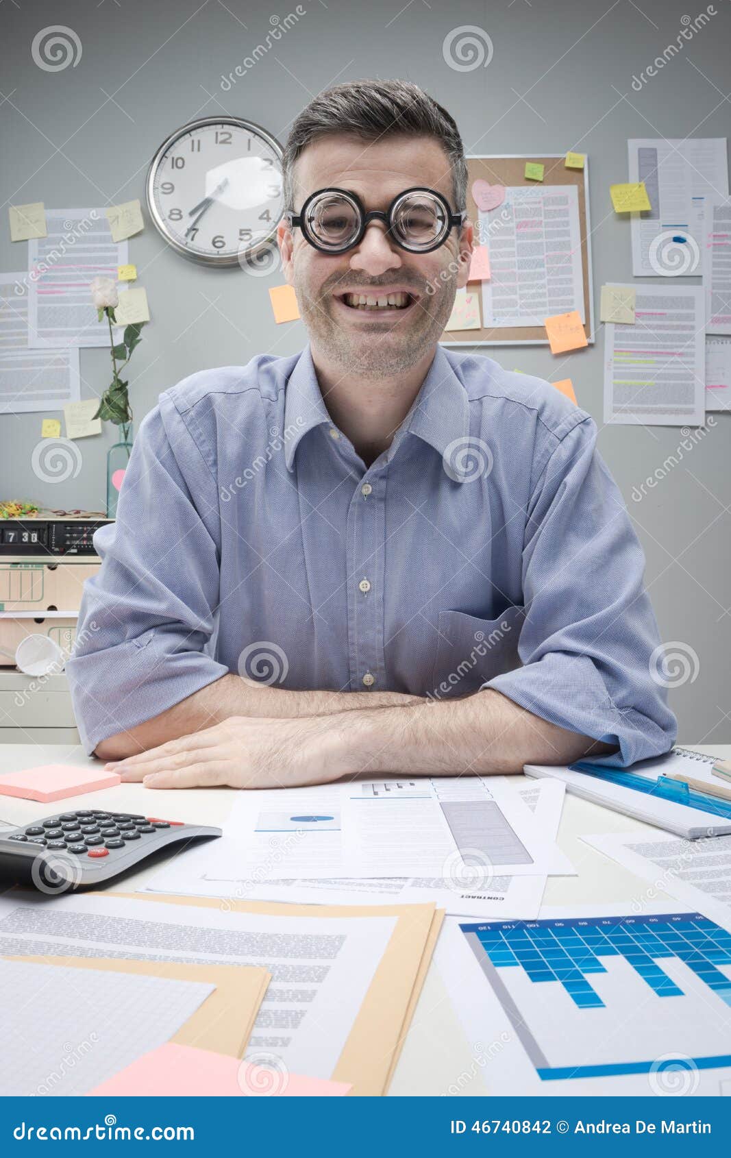 Nerd businessman at work stock photo. Image of cheerful - 46740842