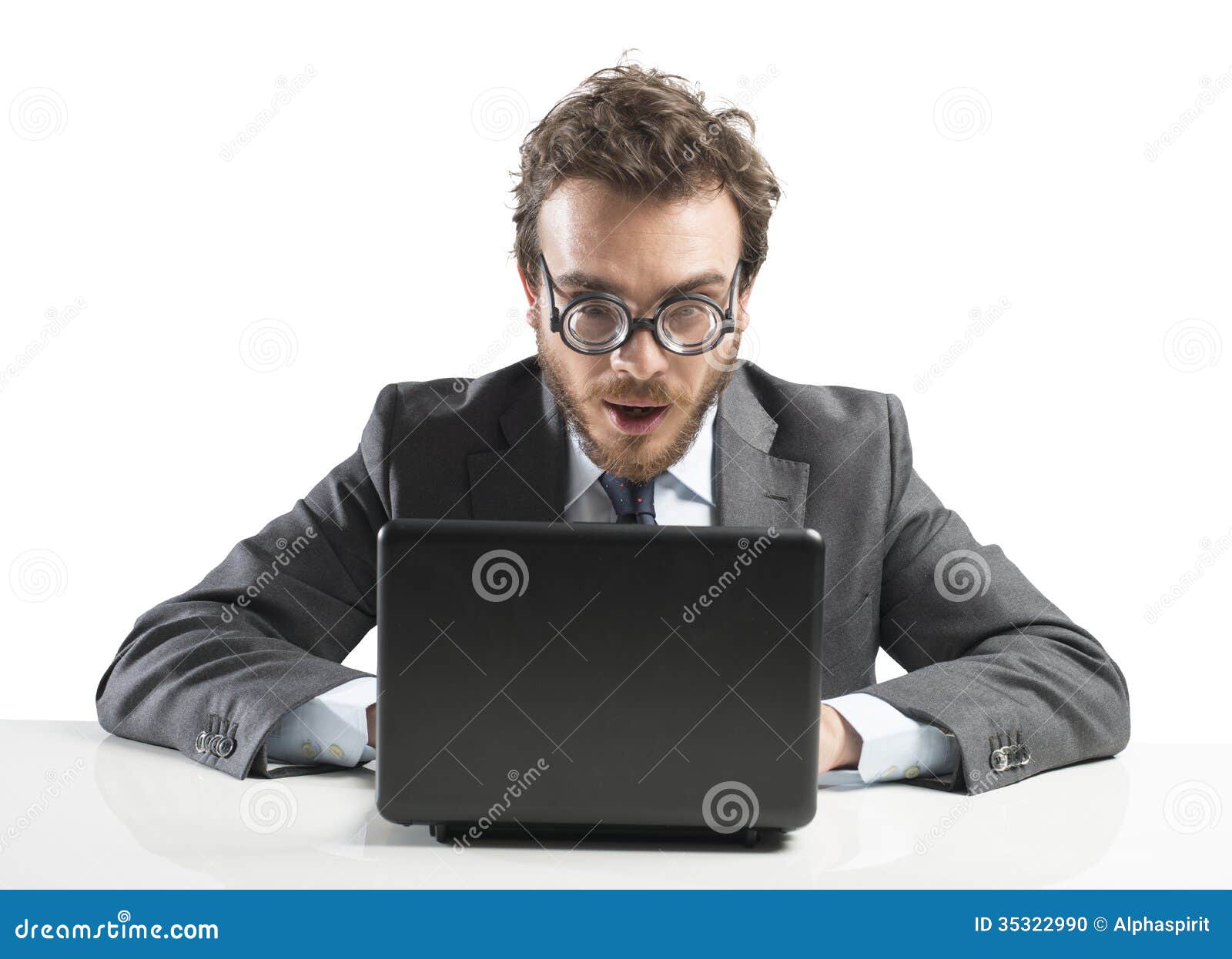 Nerd businessman stock photo. Image of search, watch - 35322990