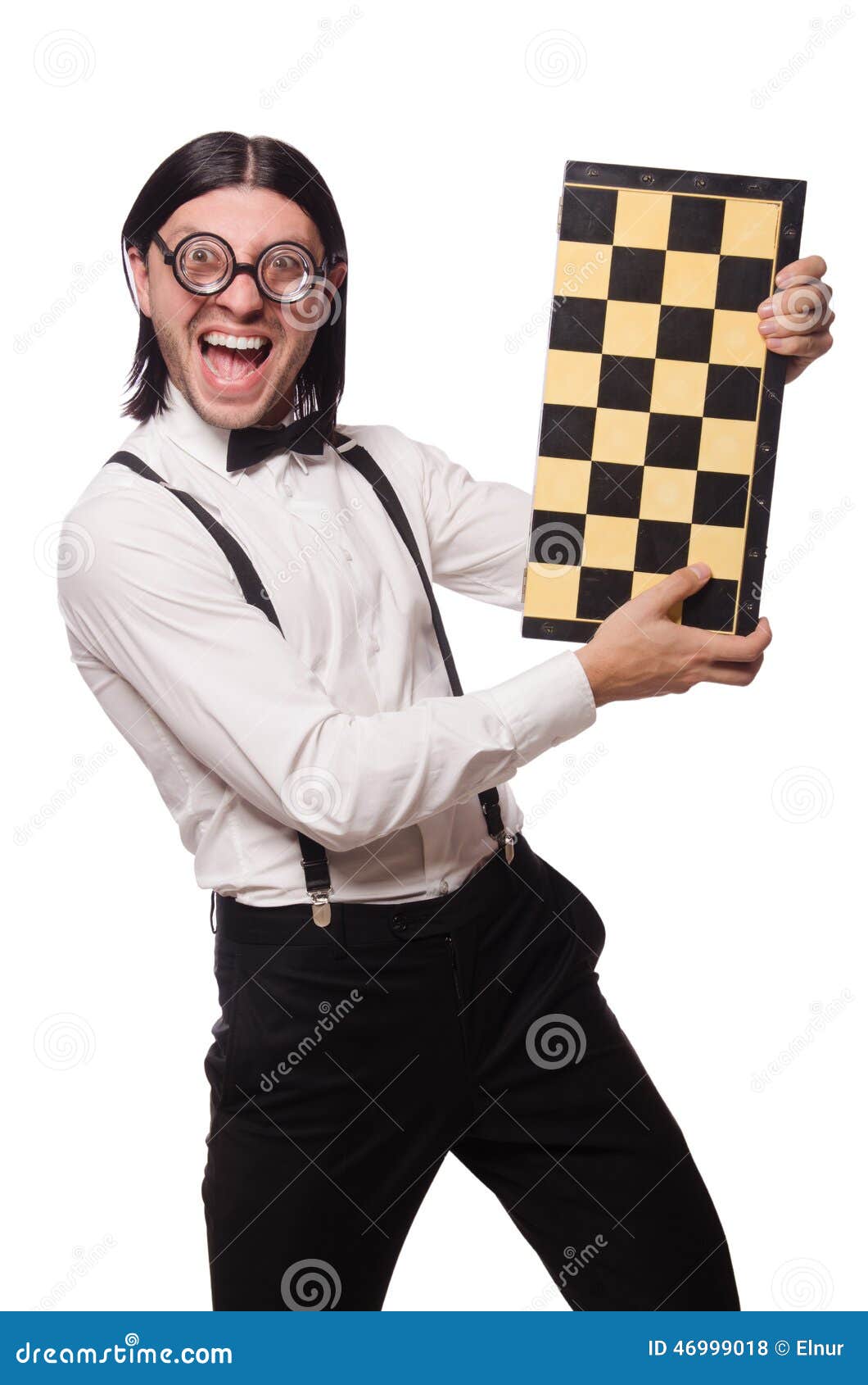 Nerd chess player isolated stock photo. Image of knight - 46999018