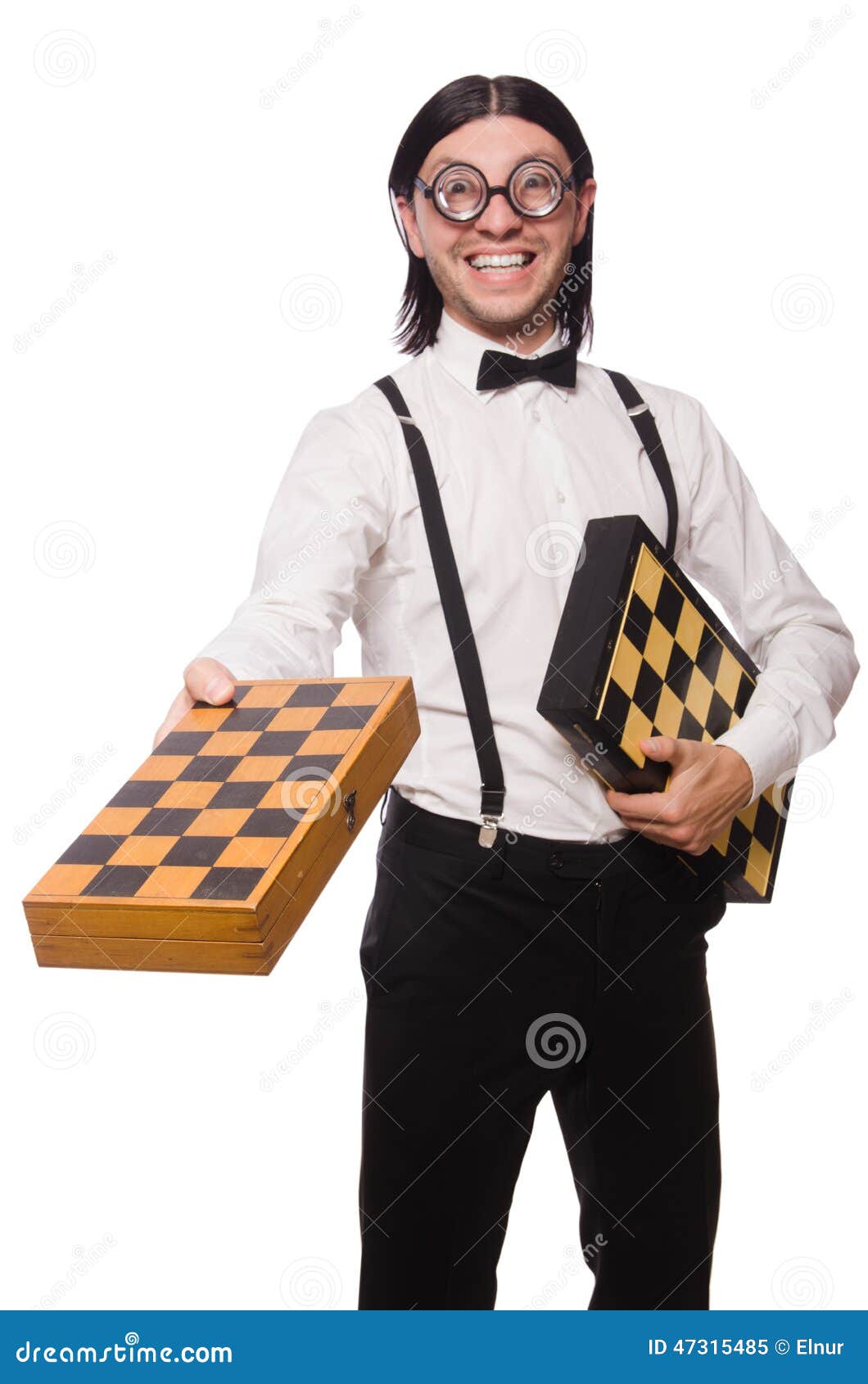 Nerd chess player isolated stock image. Image of funny - 47315485
