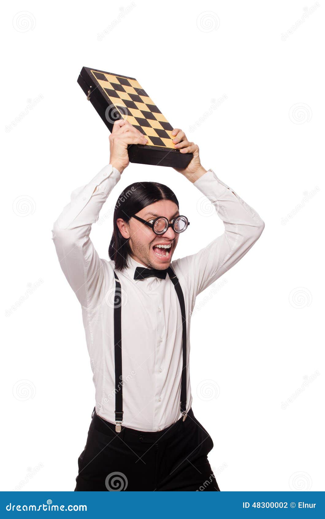 Nerd chess player isolated stock photo. Image of fight - 48300002