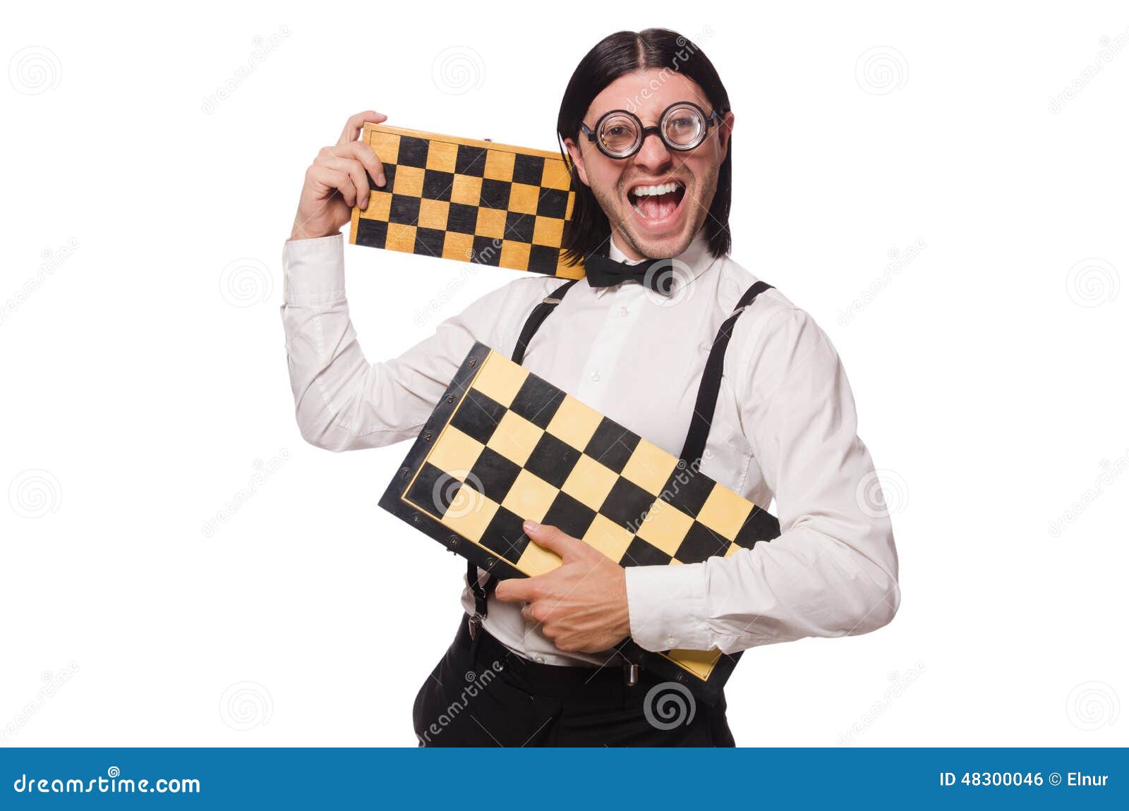 Nerd chess player isolated stock photo. Image of champion - 48300046