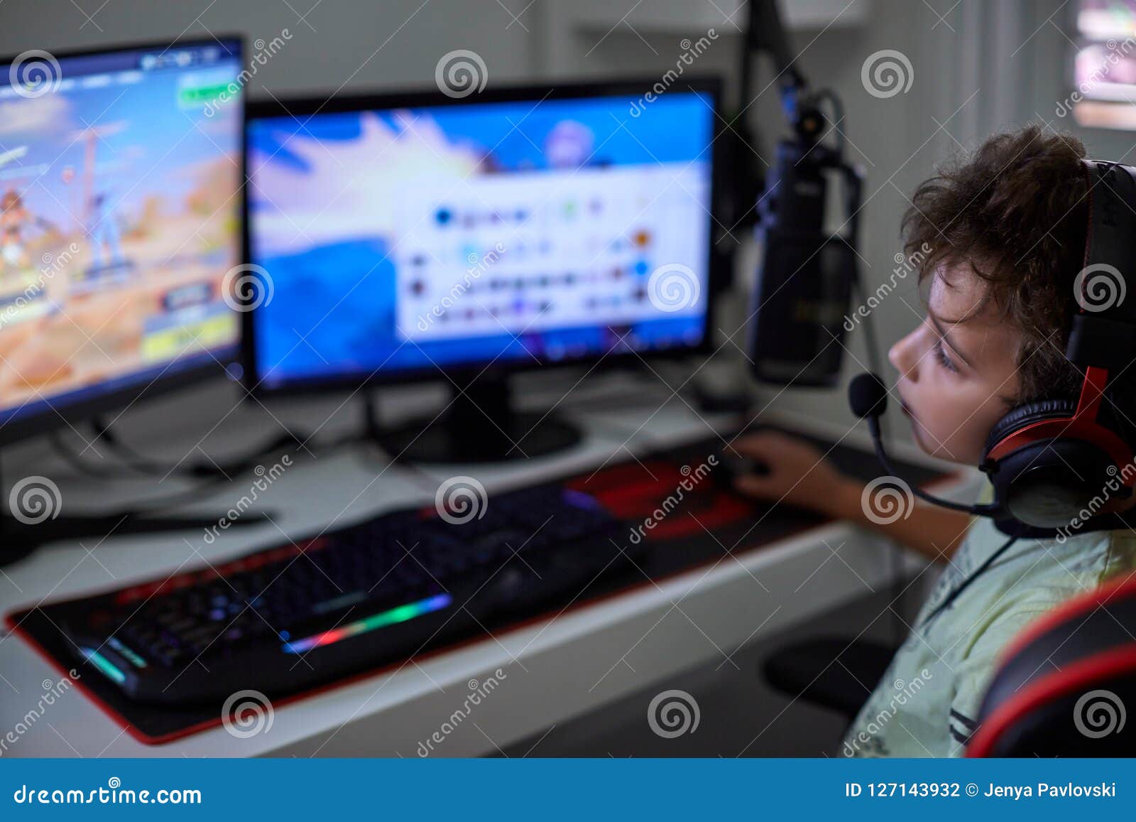 Nerd Child Playing Computer Games Stock Photo - Image of disappointed ...